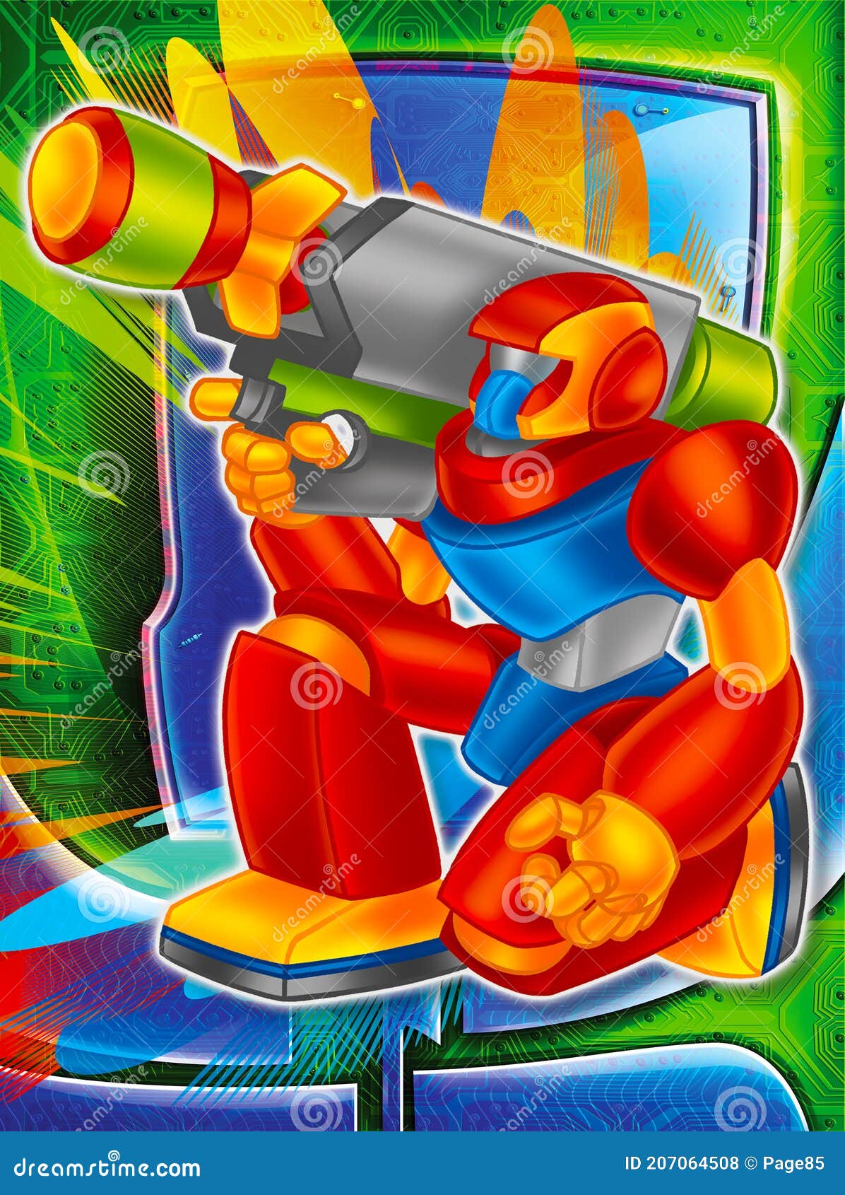 Colorful robot stock illustration. Illustration of metal - 207064508