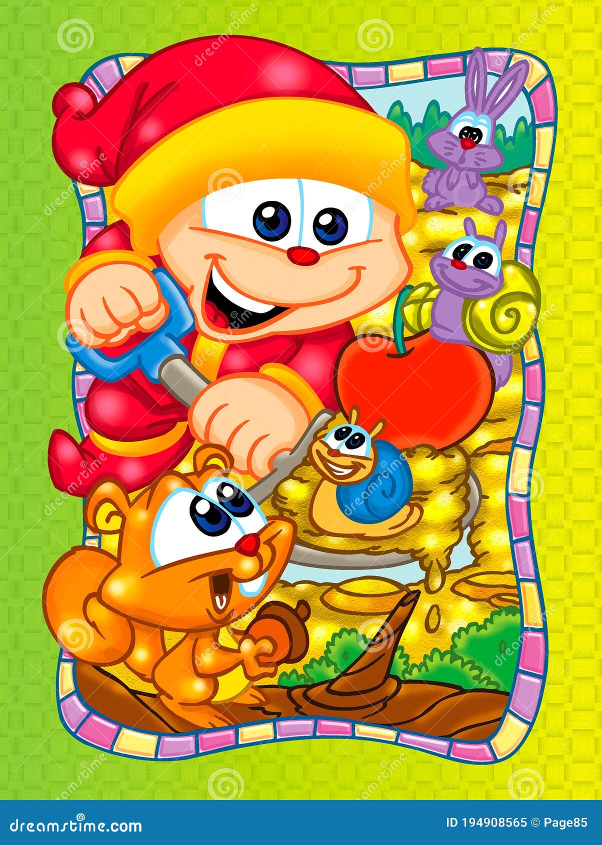 Cute and funny cartoons stock illustration. Illustration of colorful ...