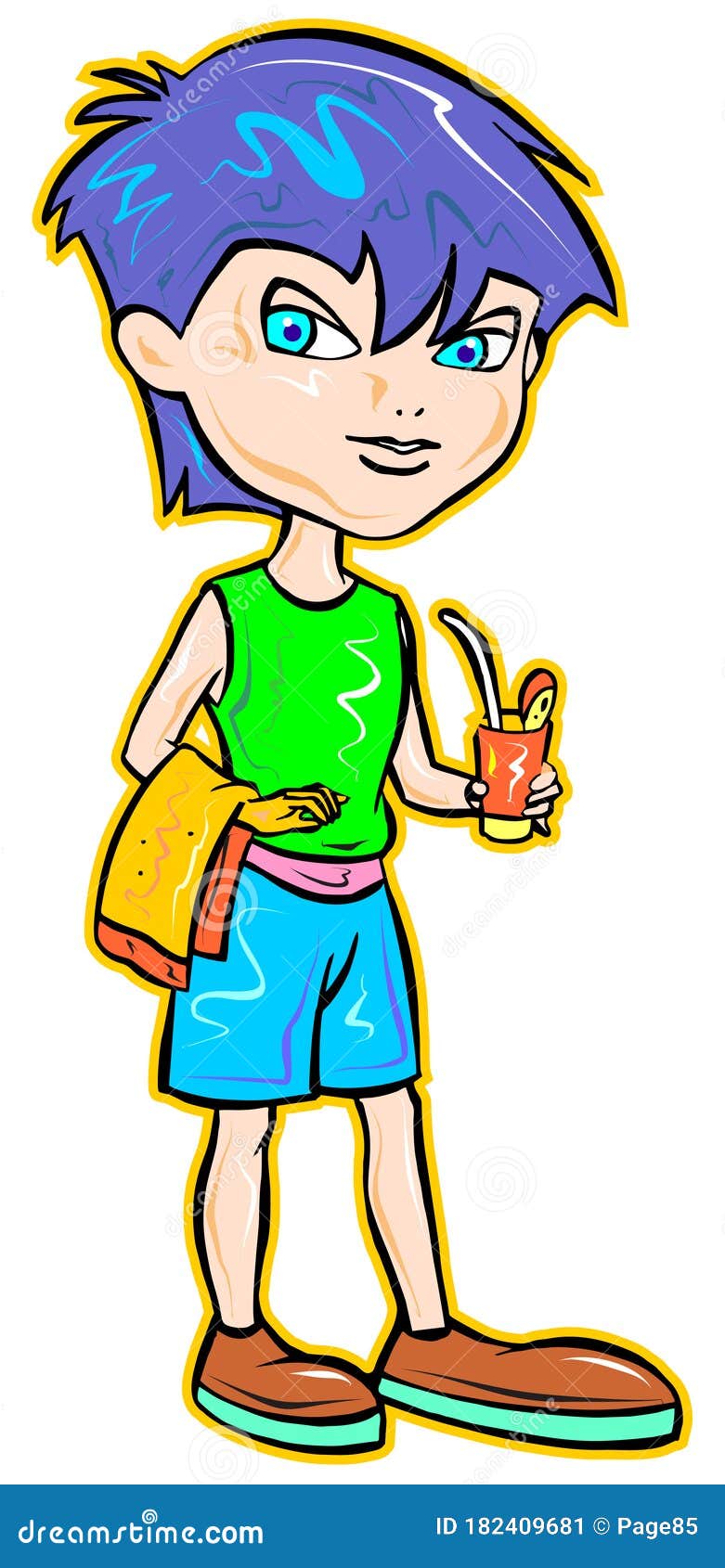 Handsome boy stock vector. Illustration of vector, drawing - 182409681