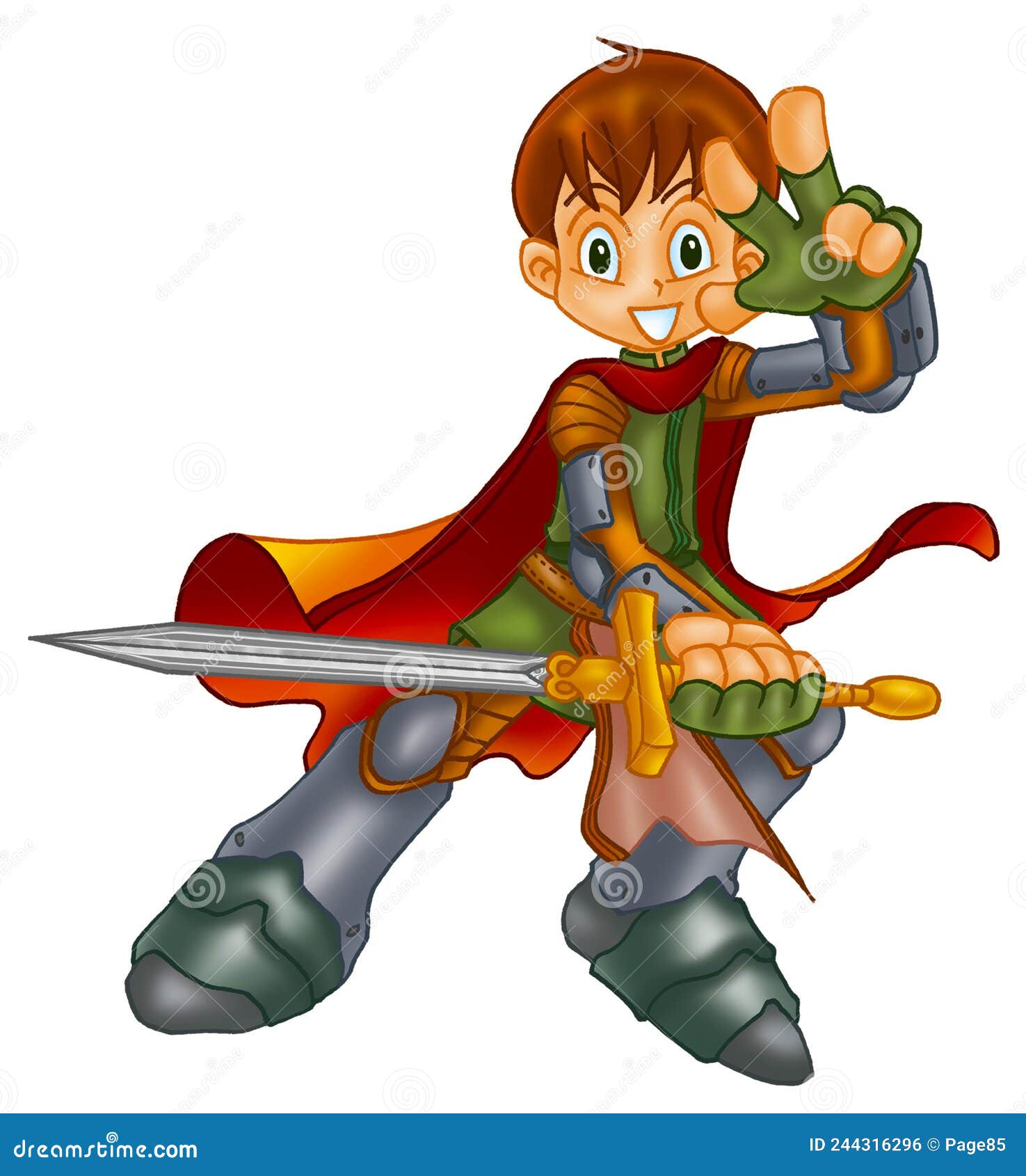 Warrior kid stock illustration. Illustration of cartoon - 244316296