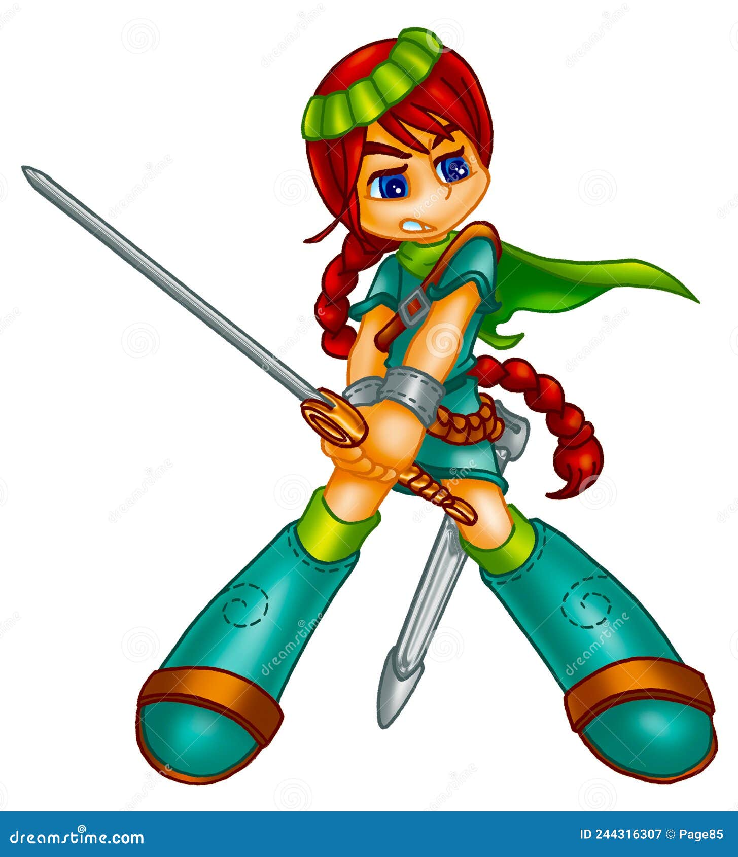 Warrior kid stock illustration. Illustration of female - 244316307