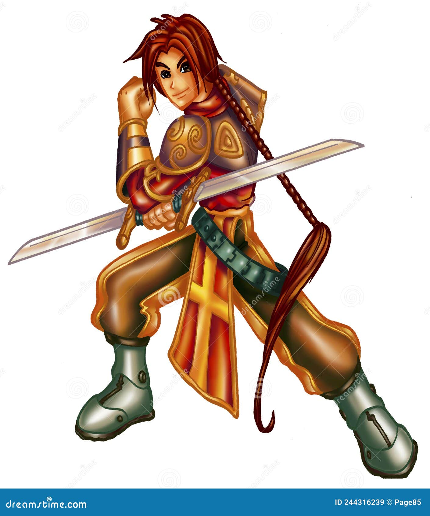 Warrior prince stock illustration. Illustration of drawing - 244316239