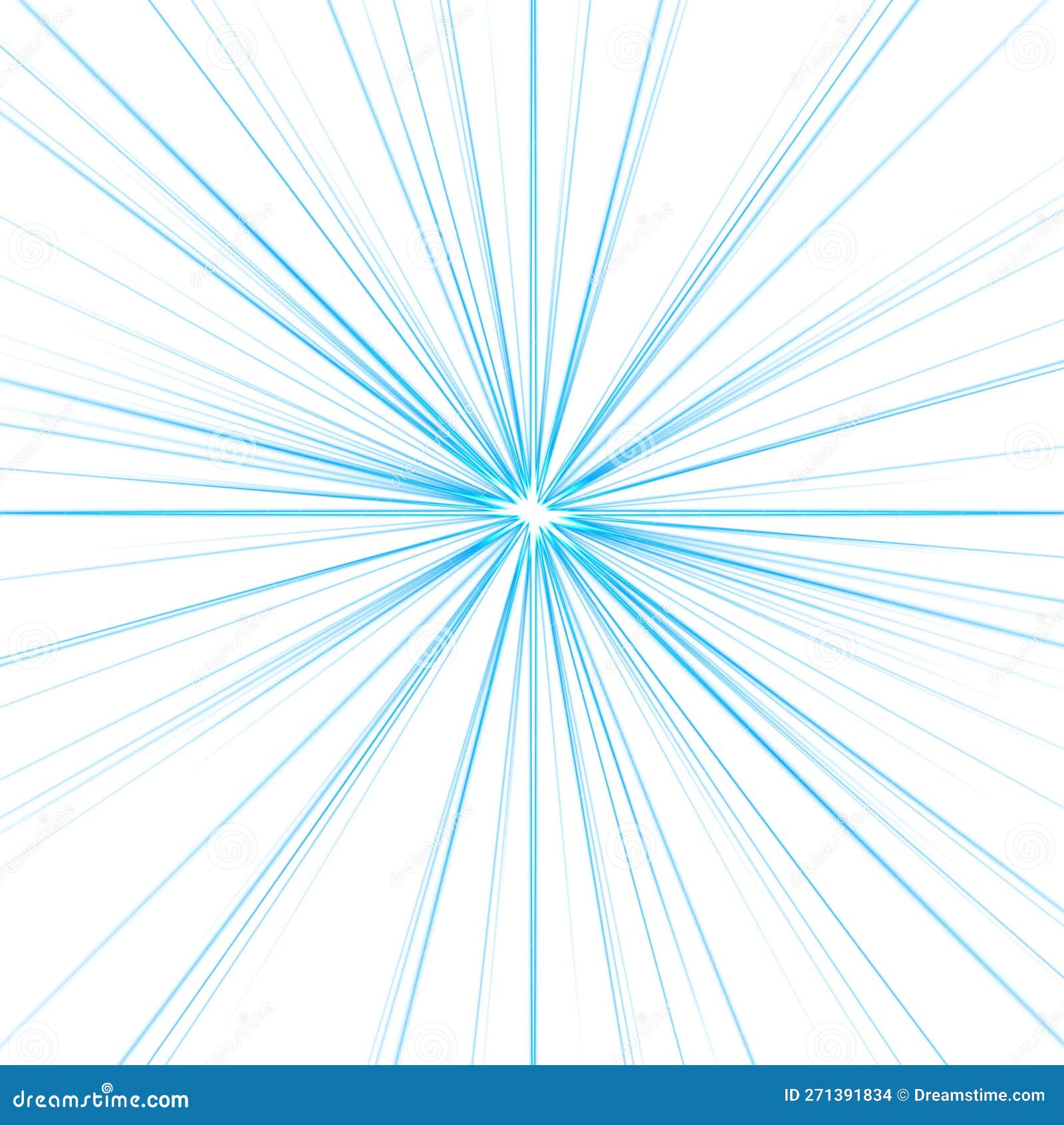 Digitally Rendered Blue Sunrays Isolated on White Background. Stock ...