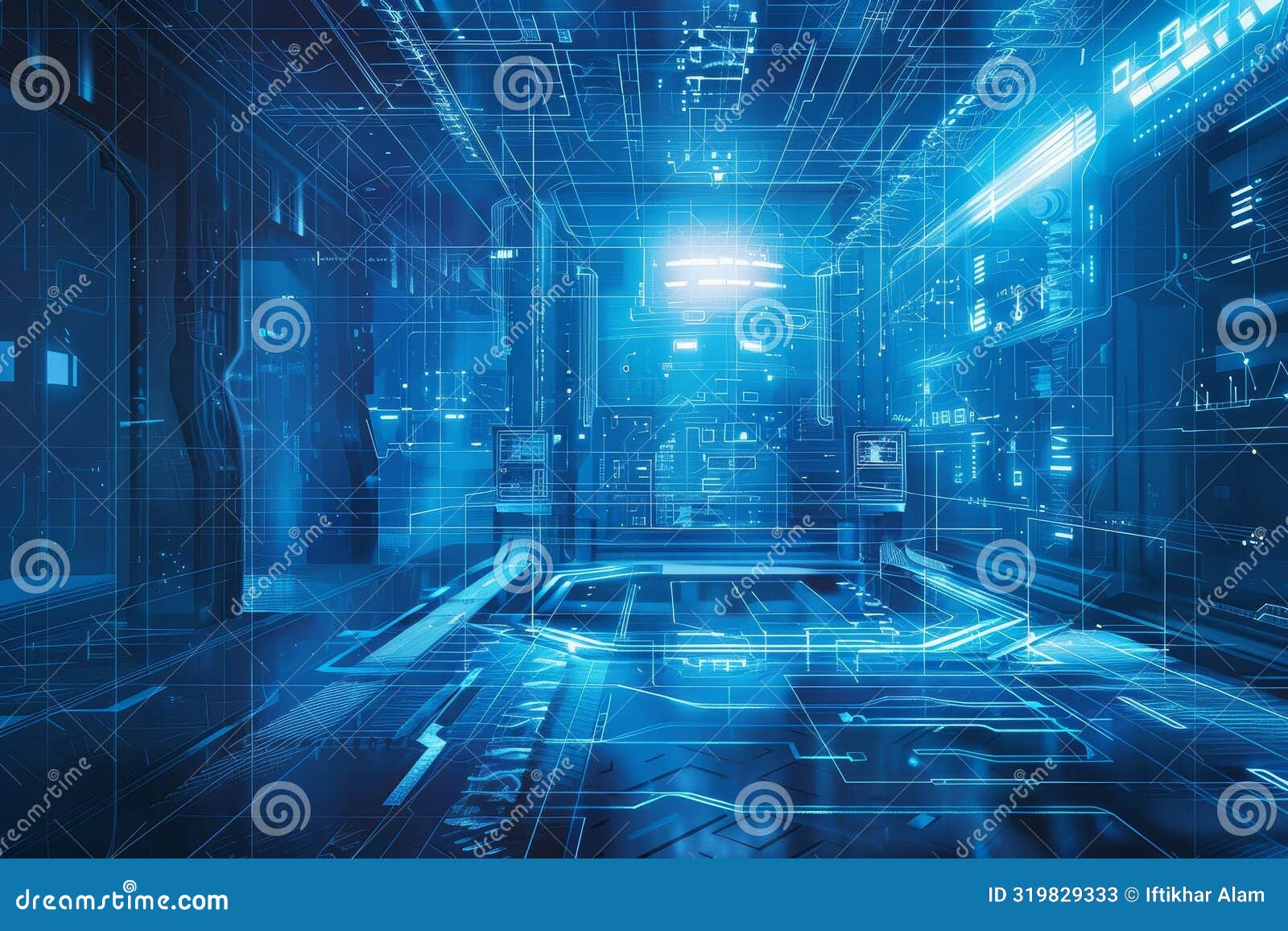 A Digitally Rendered Blueprint Drawing Showcasing Cutting-edge ...