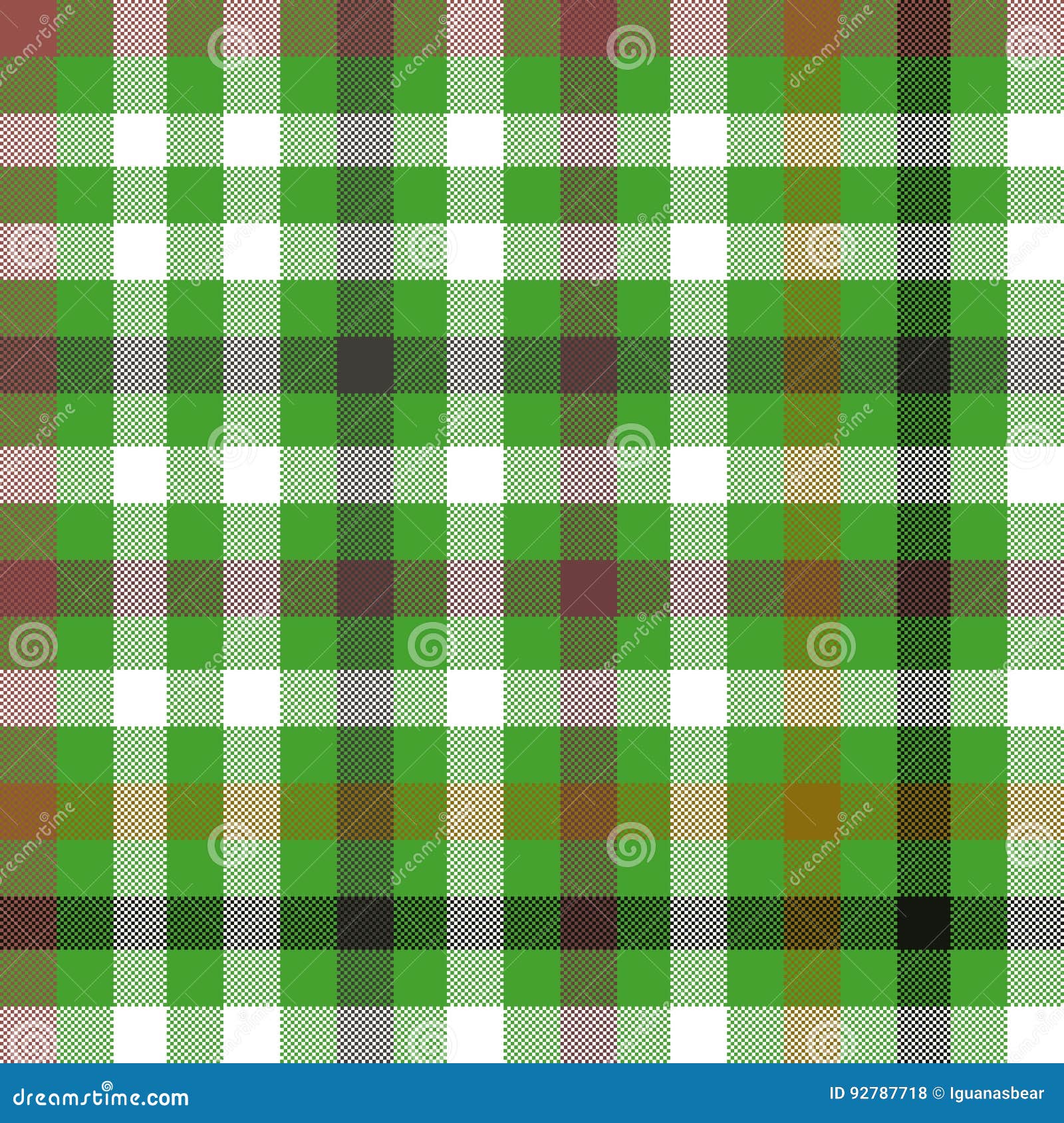 Digitally Rendered Checkered Green Brown White Tablecloth Stock ...