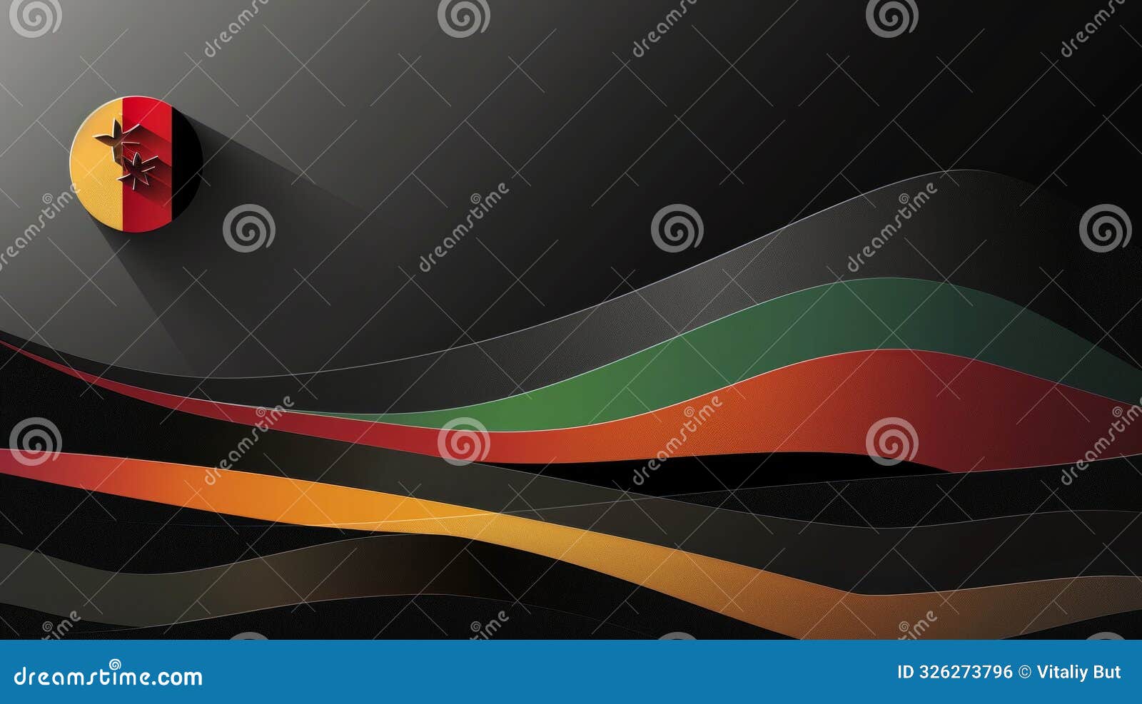 Digitally Rendered Image Featuring a Stylized German Flag with Wavy ...
