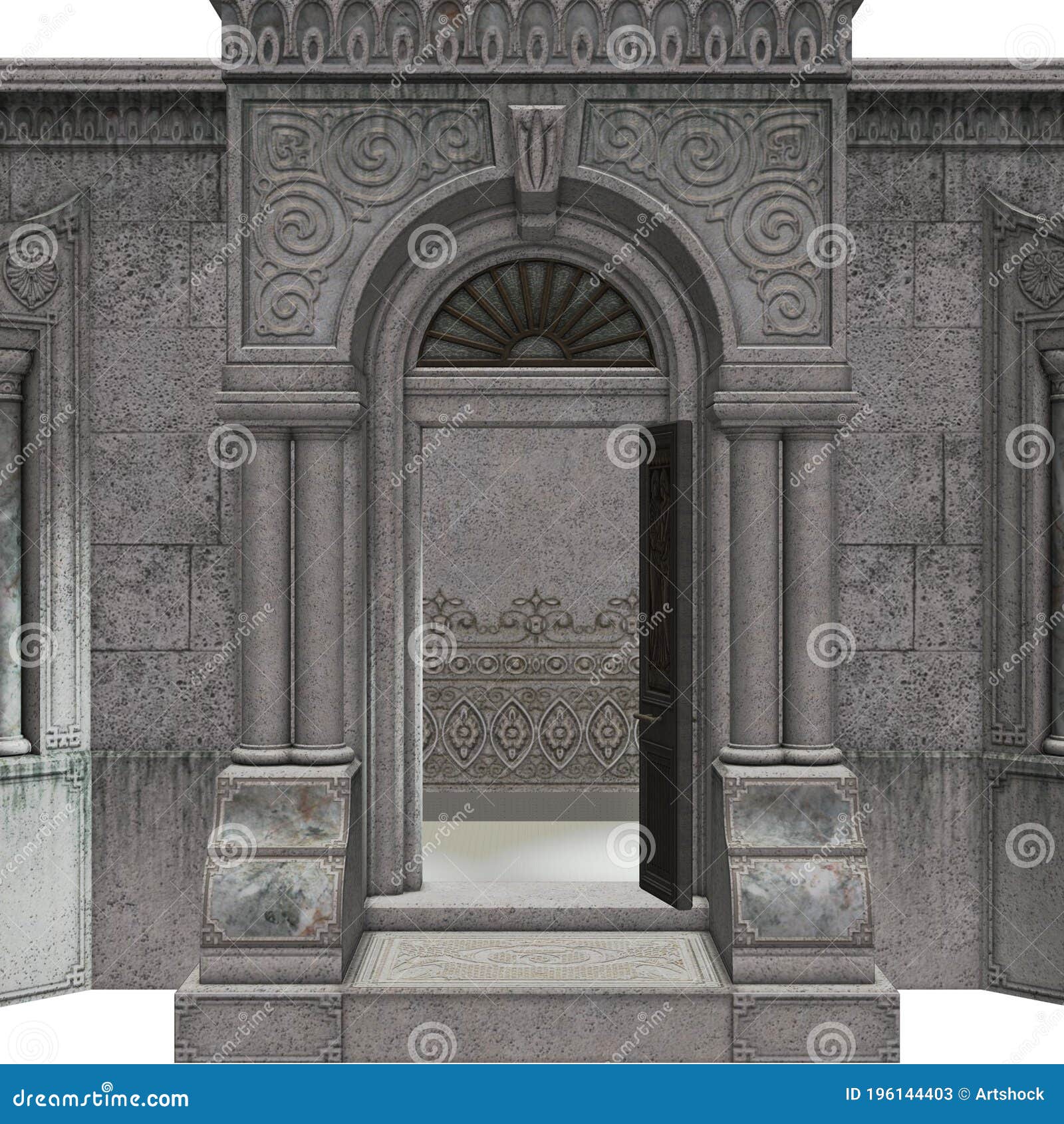3d rendered stone crypt stock illustration. Illustration of copy ...