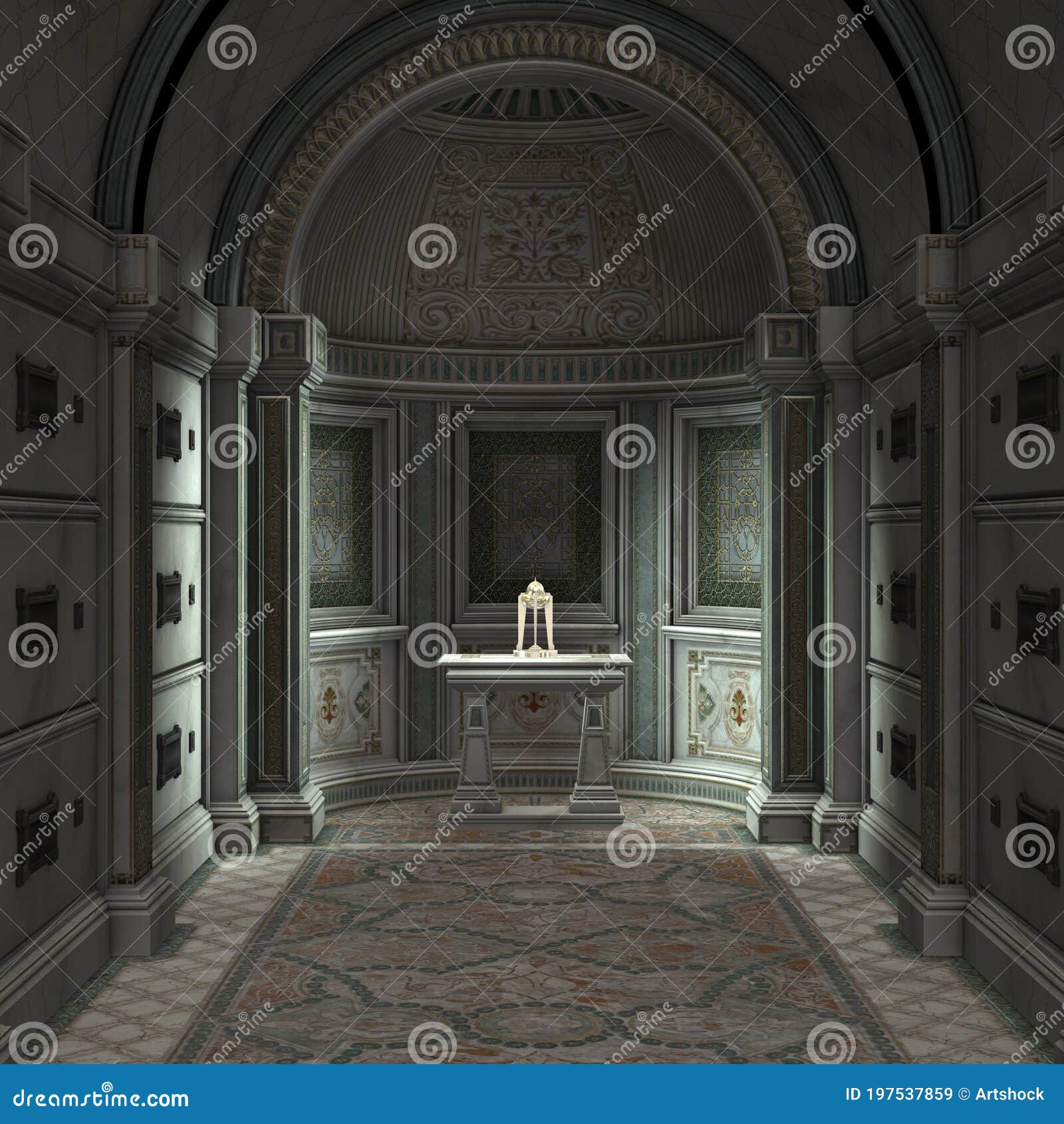 Gothic Crypt With Bones Stock Photo | CartoonDealer.com #33311700