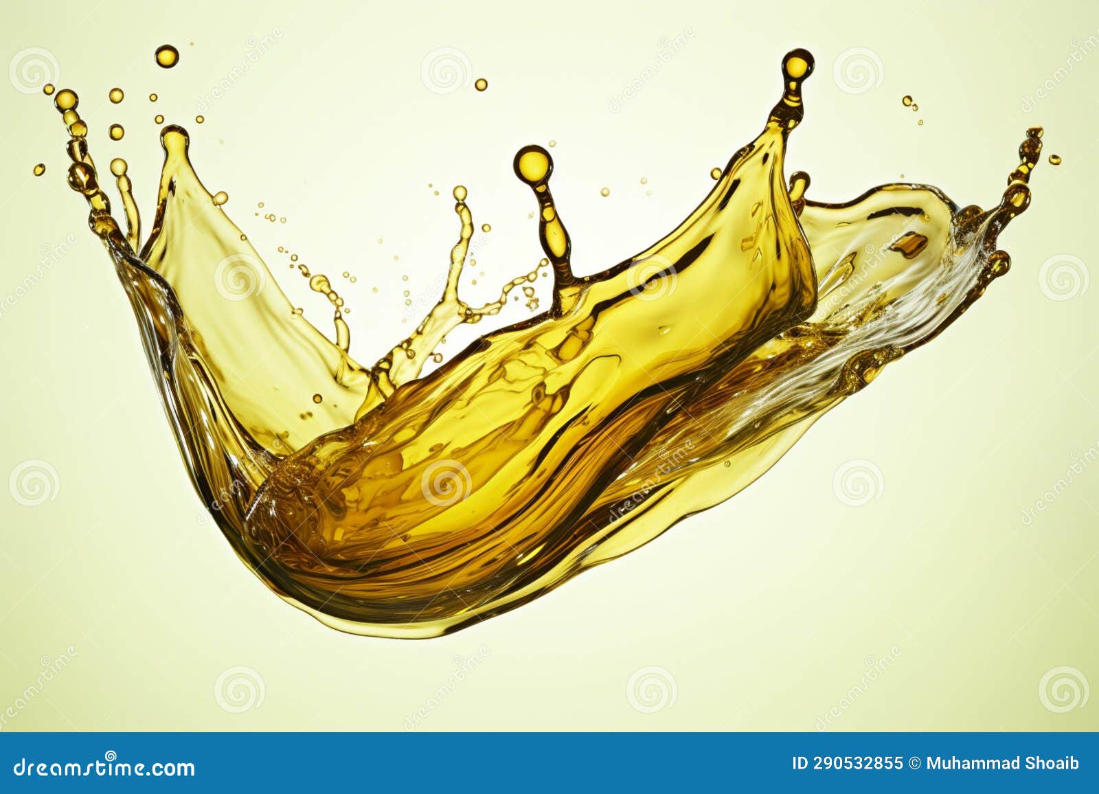 Digitally Rendered Olive Engine Oil Splash, Isolated with a Clipping ...