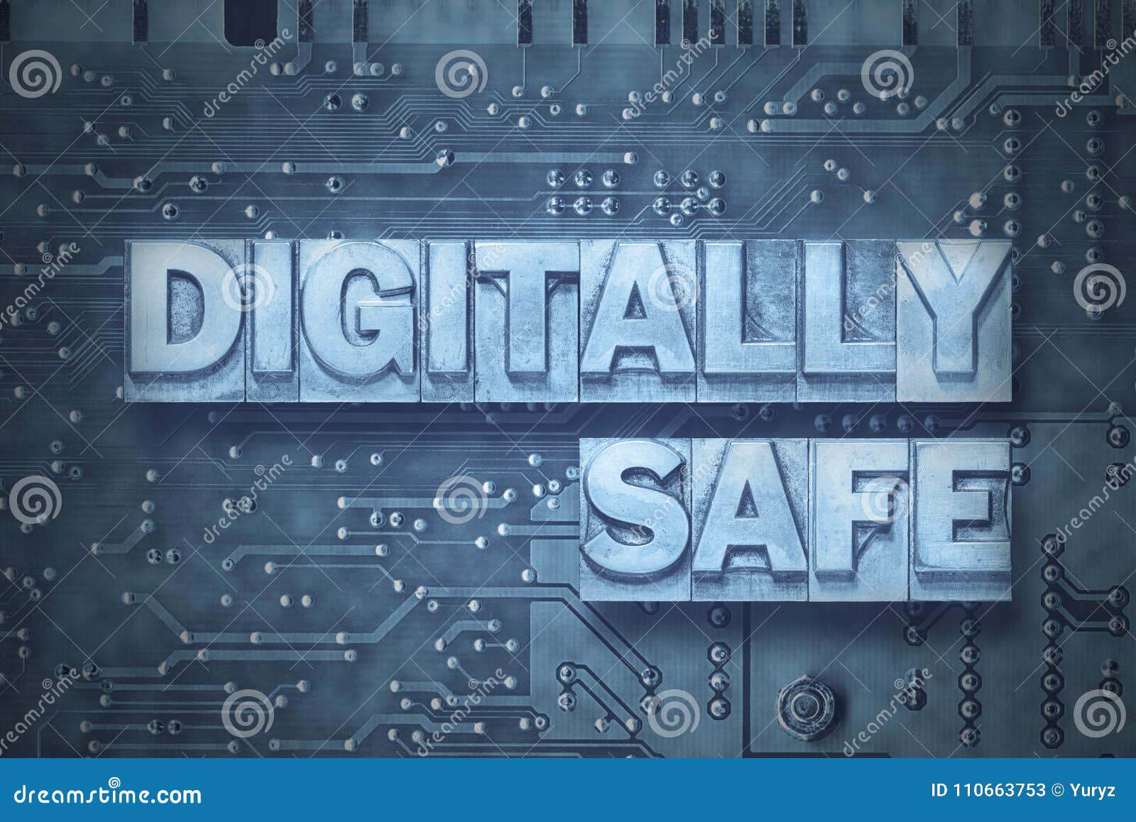 Digitally safe - pc blue stock image. Image of concept - 110663753