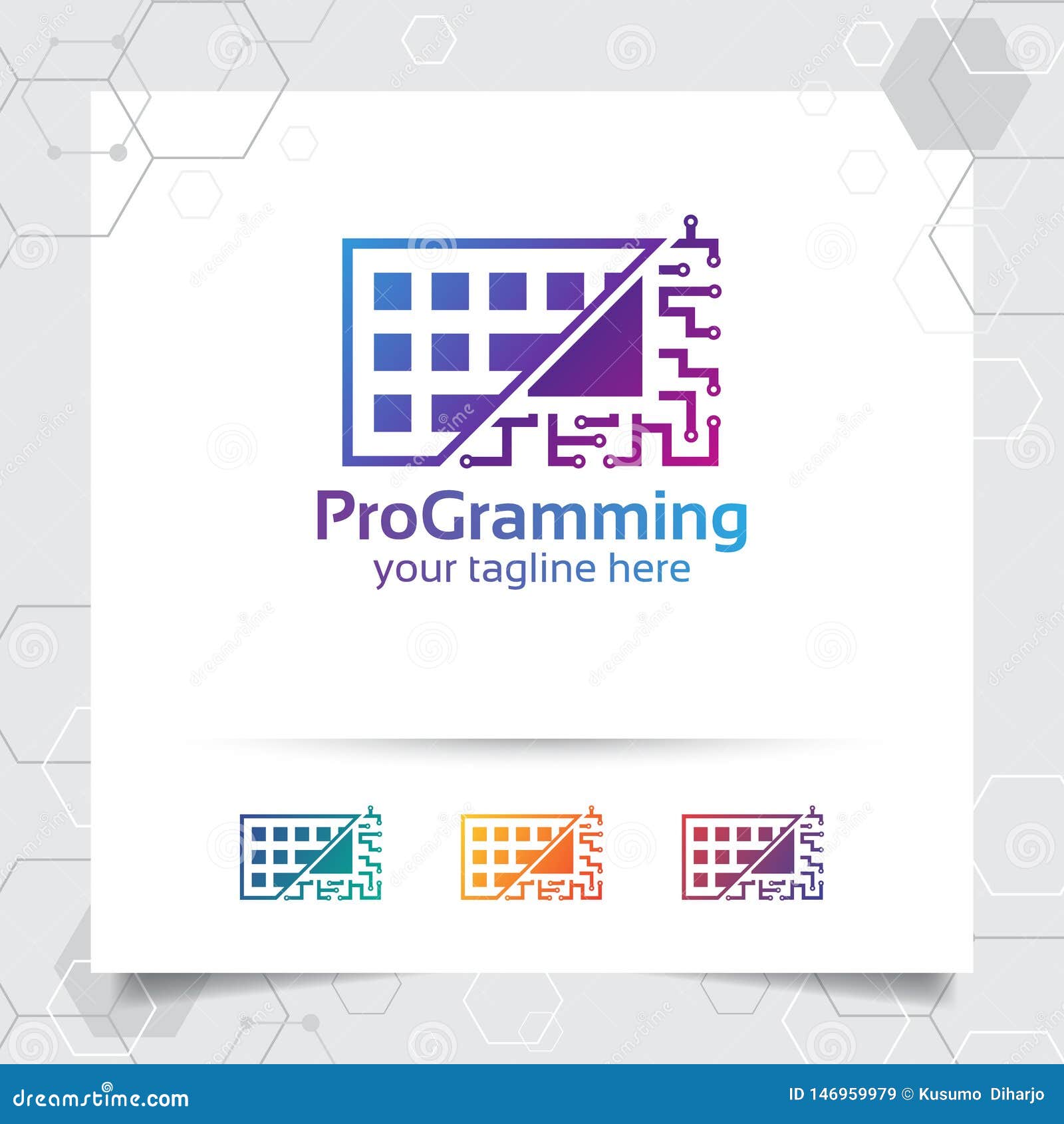 Digital Coding Logo Vector Design with Concept of Keyboard Icon and ...