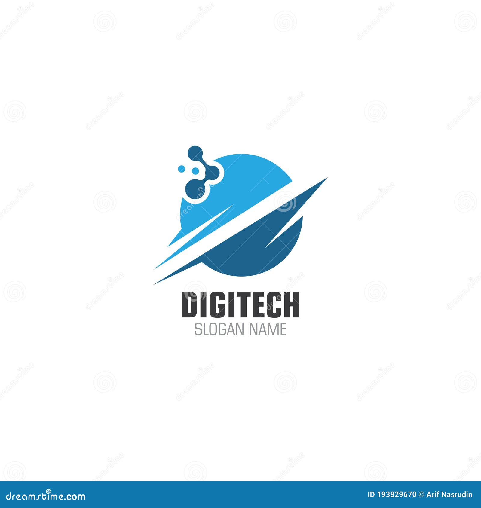 Digitech Flat Creative Logo Design Modern Technology Template Business ...