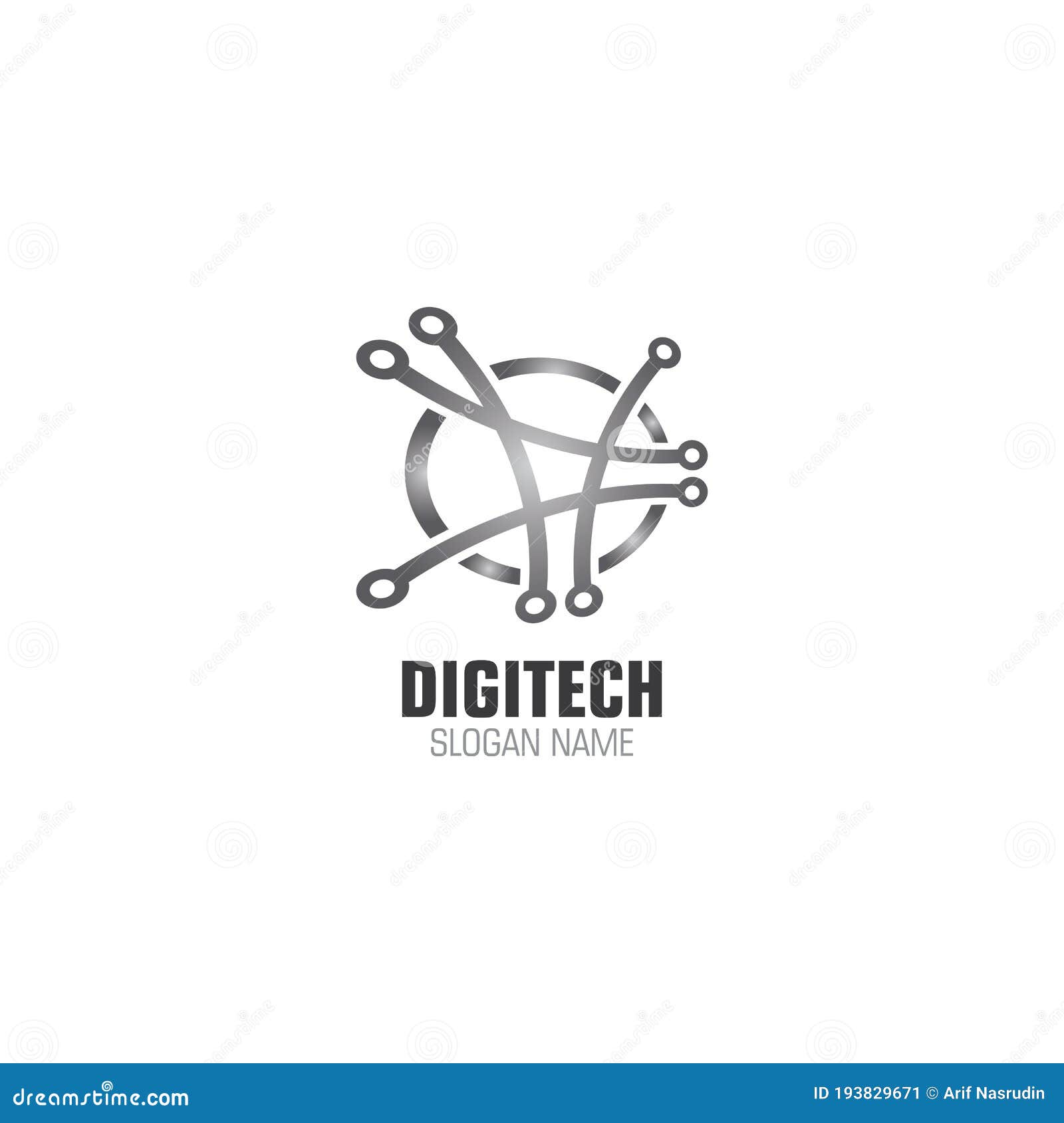 Digitech Flat Creative Logo Design Modern Technology Template Business ...