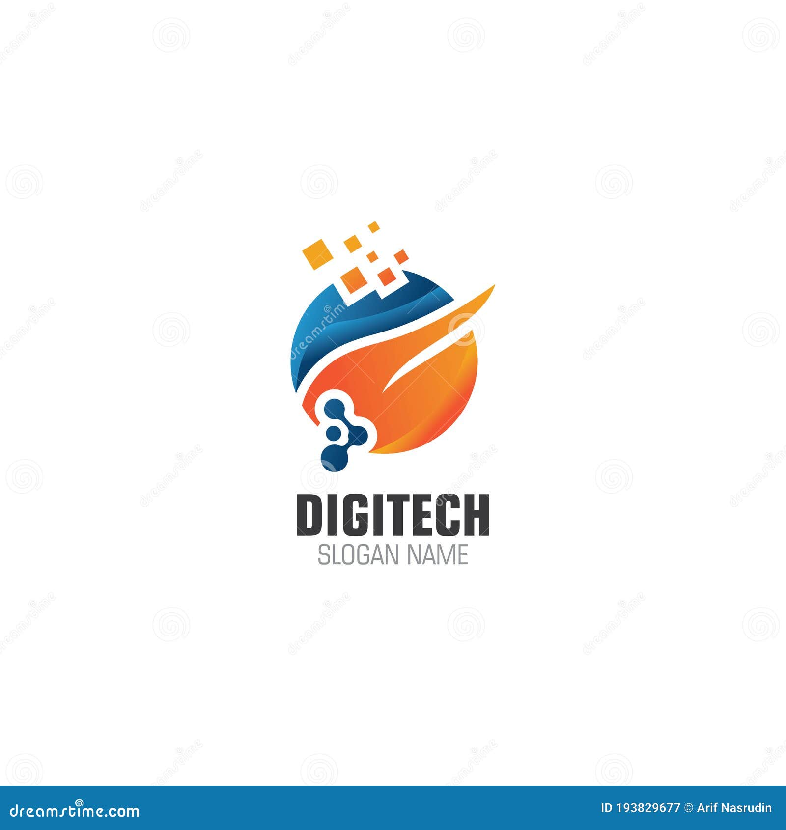 Digitech Flat Creative Logo Design Modern Technology Template Business ...