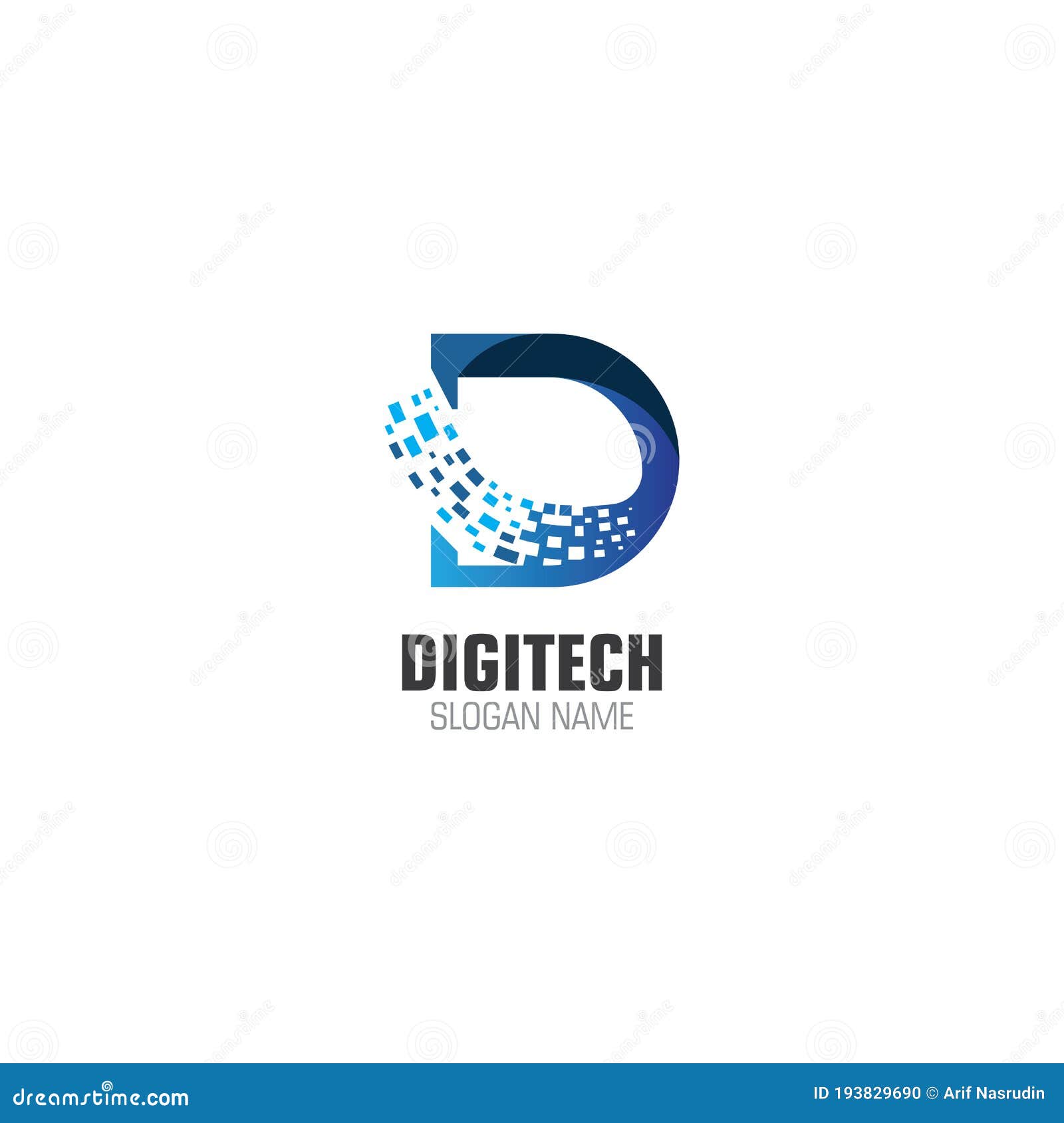 Digitech Flat Creative Logo Design Modern Technology Template Business ...