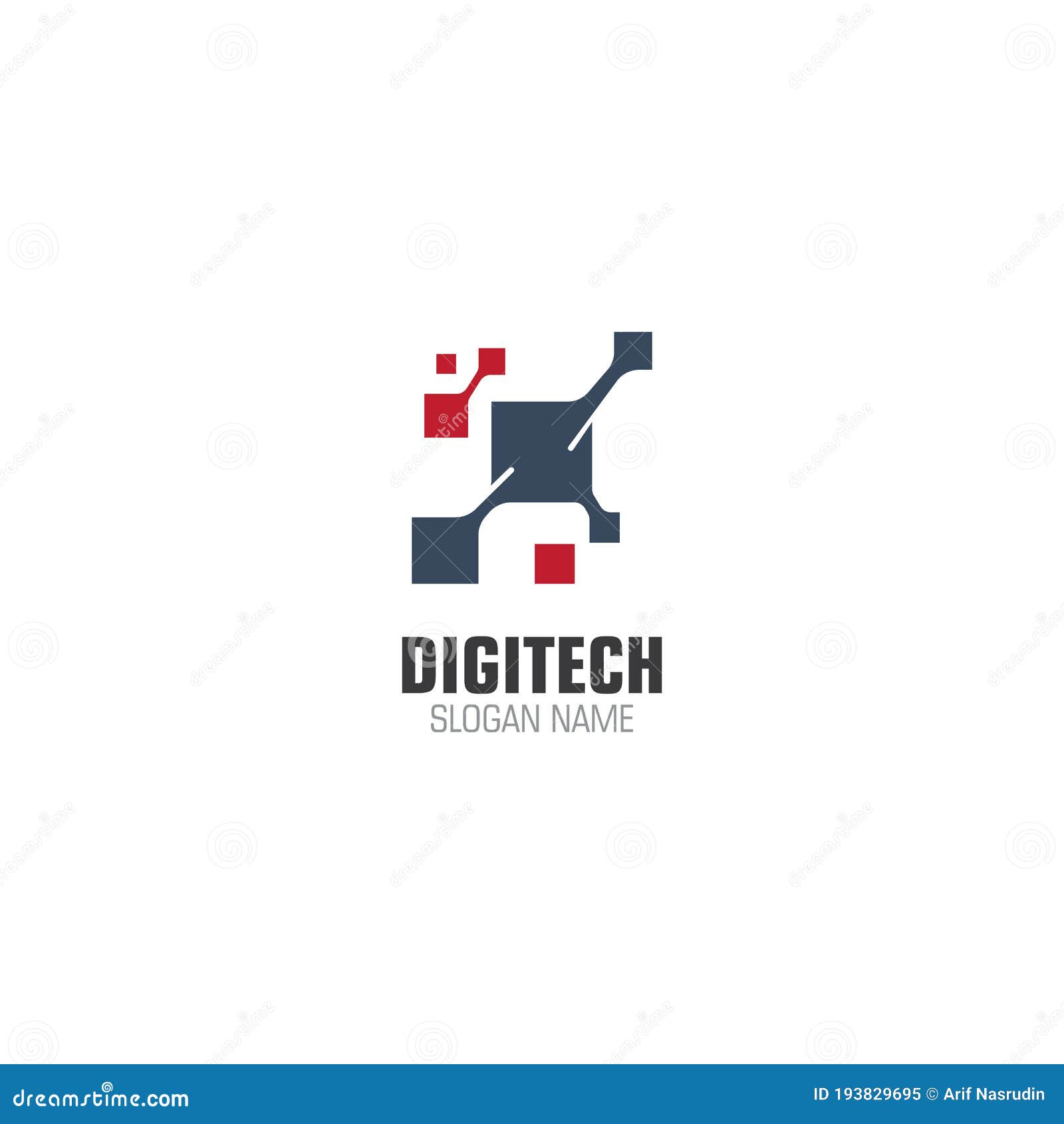 Digitech Flat Creative Logo Design Modern Technology Template Business ...