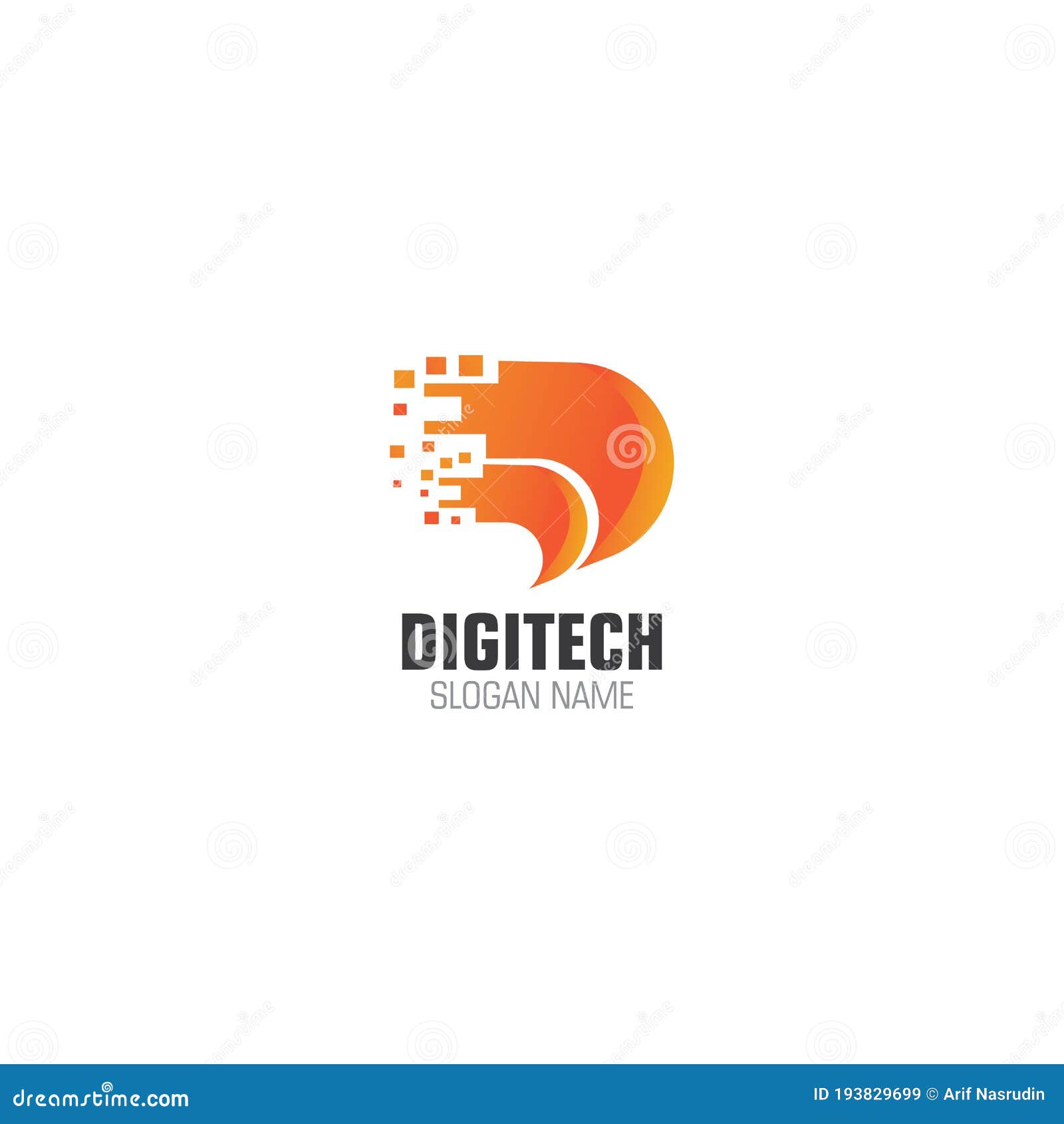 Digitech Flat Creative Logo Design Modern Technology Template Business ...