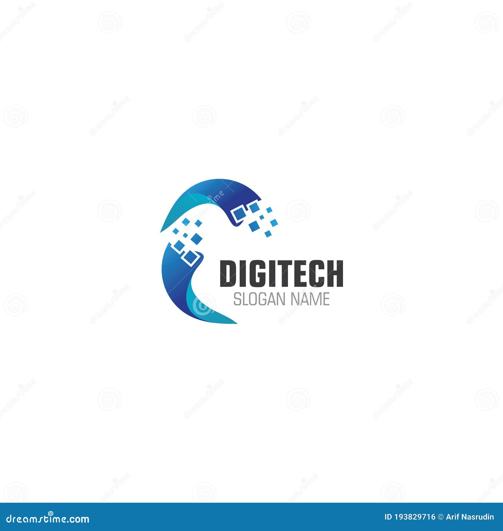 Digitech Flat Creative Logo Design Modern Technology Template Business ...