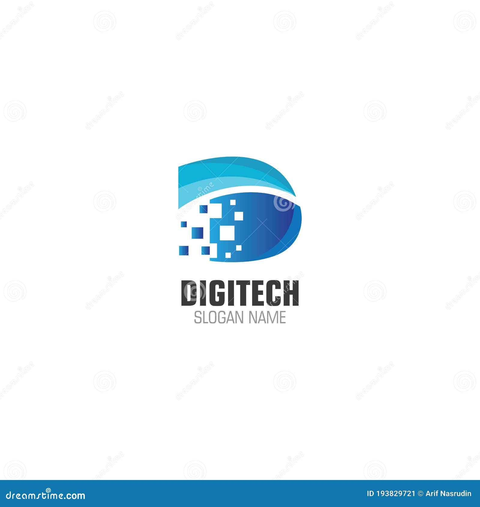 Digitech Flat Creative Logo Design Modern Technology Template Business ...