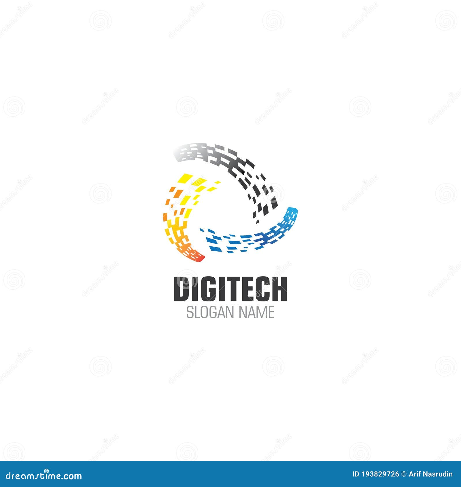 Digitech Flat Creative Logo Design Modern Technology Template Business ...