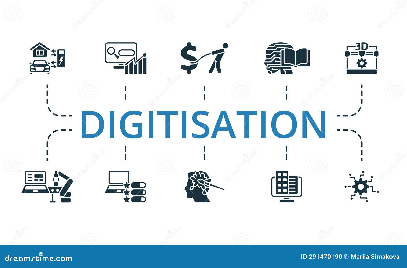 Mix Icon For Digitisation, Digitization And Technology Royalty-Free ...