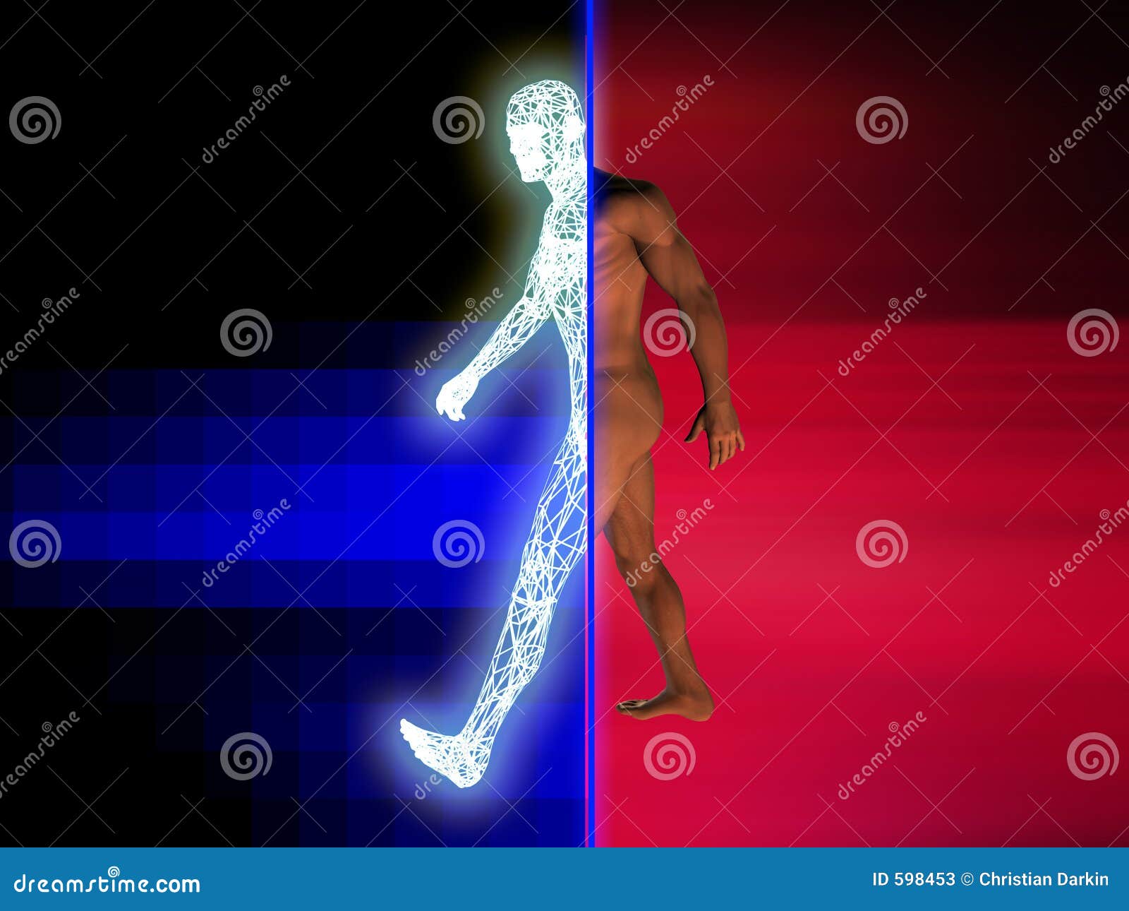 Digitising human stock illustration. Illustration of connection - 598453