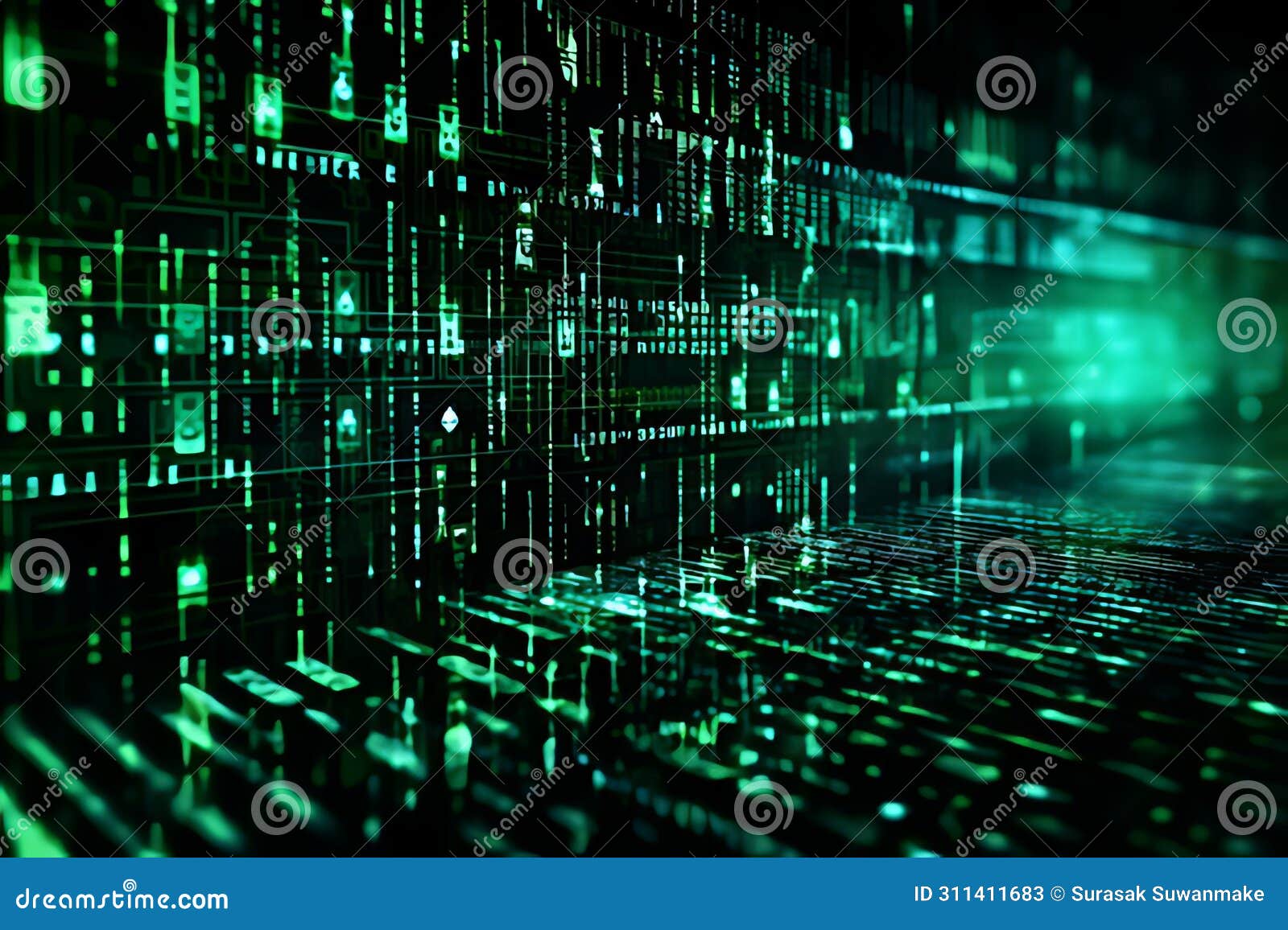 Digitization of the City Concept of the Future, Binary Number Stock ...