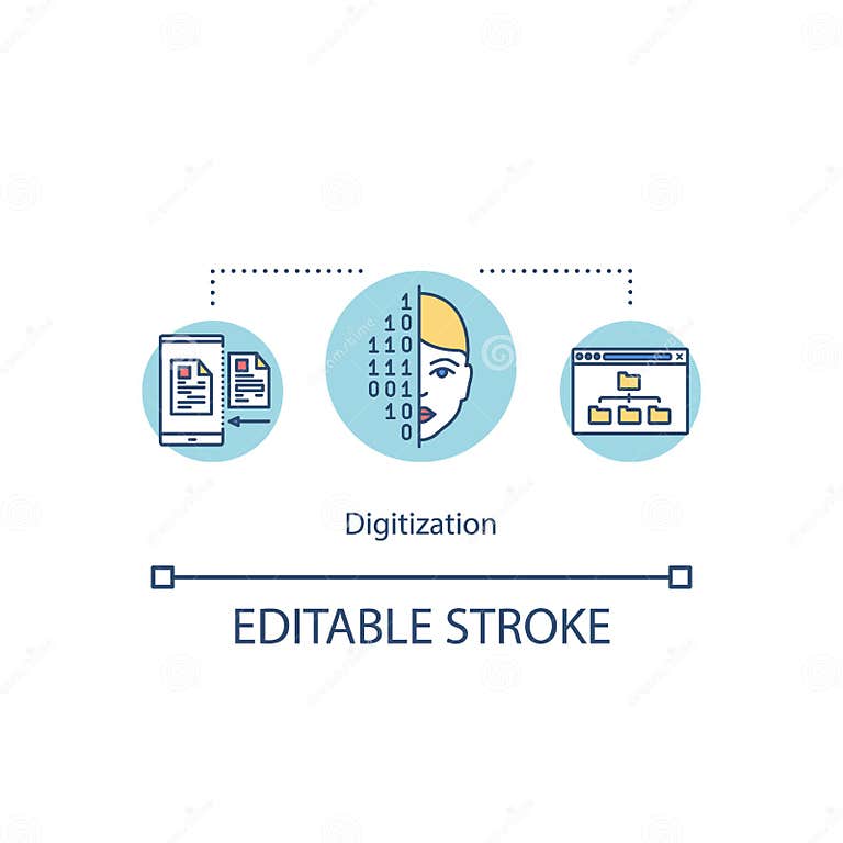 Digitization concept icon stock vector. Illustration of digitization ...