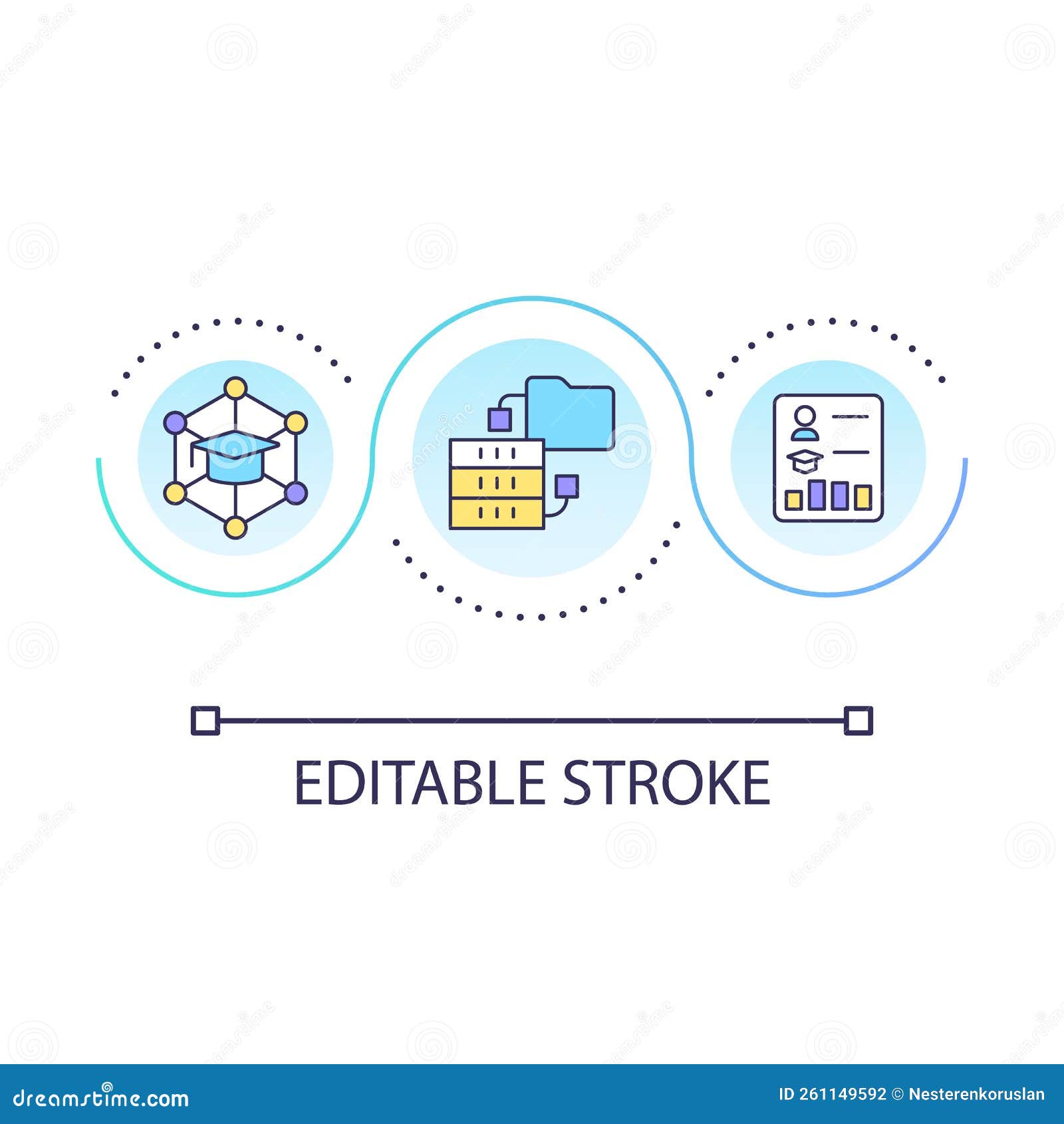 Digitization of Education Industry Loop Concept Icon Stock Vector ...