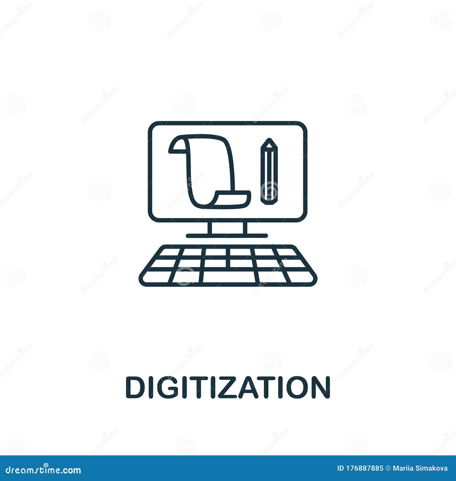 Digitization Icon From Industry 4.0 Collection. Simple Line Element ...
