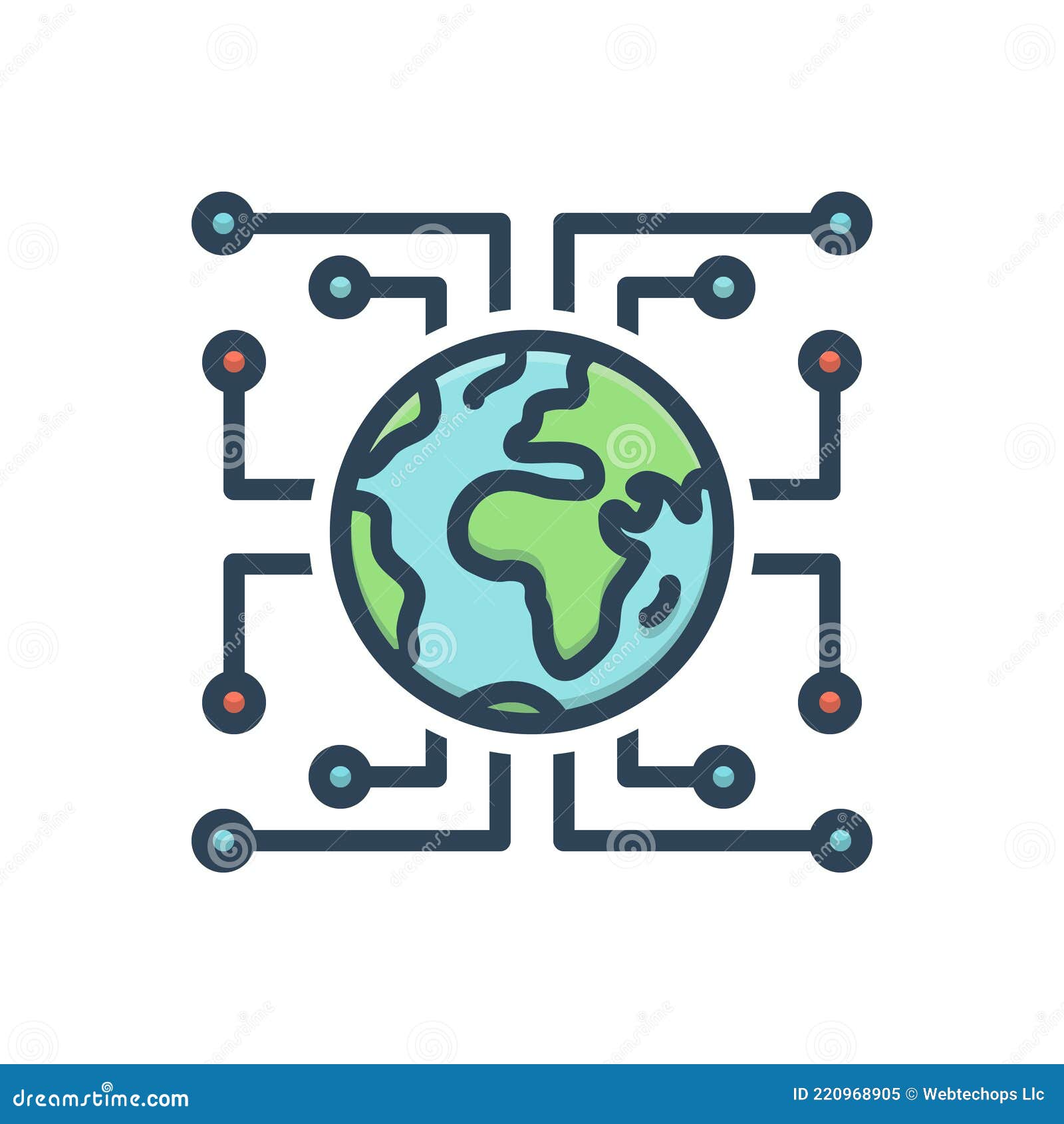 Color Illustration Icon for Digitization, Technology and Cyber Stock ... Color Illustration Icon for Digitization, Technology and Cyber Stock ...