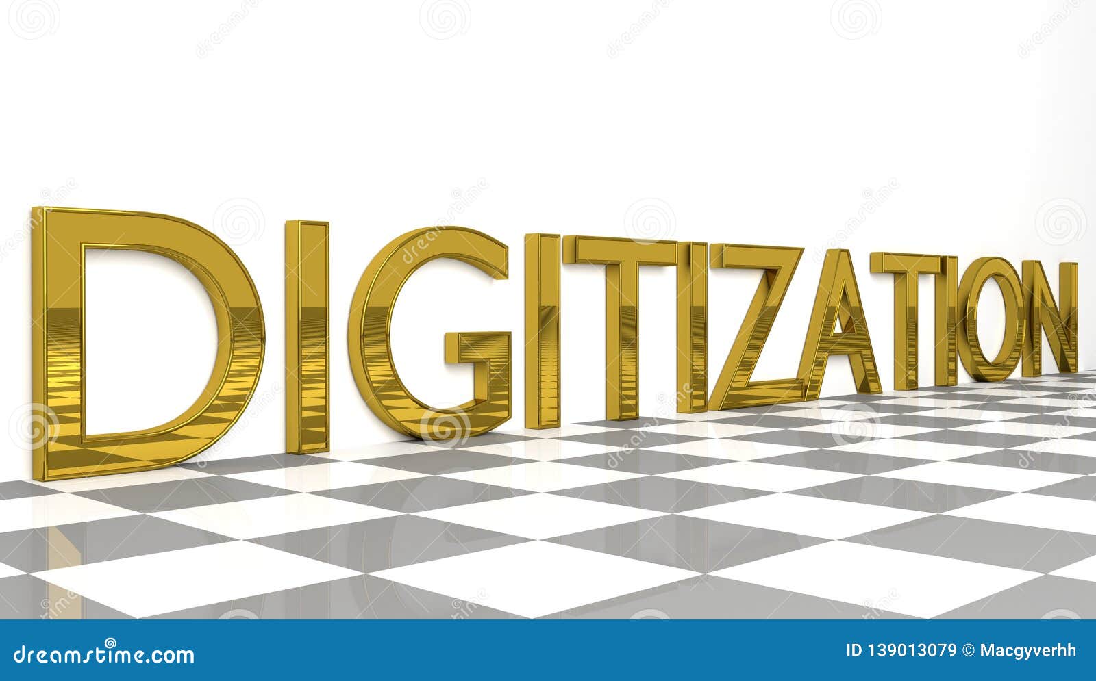 Digitalization Sign In Green And Glossy Letters Royalty-Free Stock ...