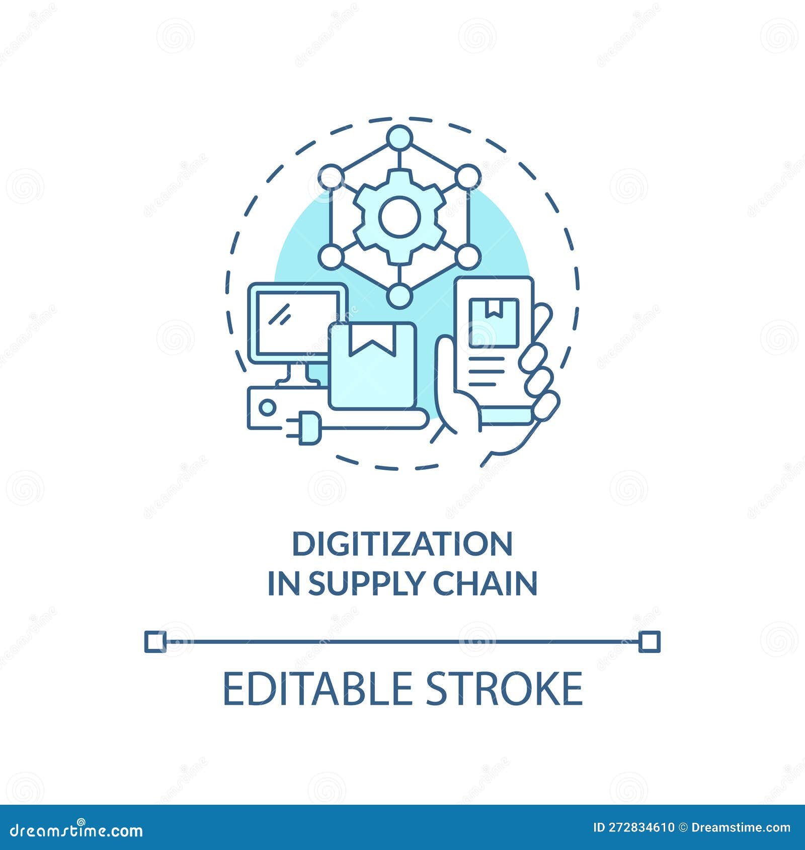 Digitization in Supply Chain Turquoise Concept Icon Stock Illustration ... Digitization in Supply Chain Turquoise Concept Icon Stock Illustration ...