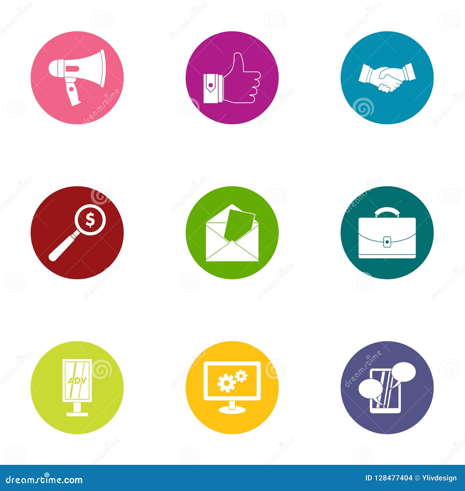 Digitize Icons Set, Flat Style Stock Vector - Illustration of handshake ...