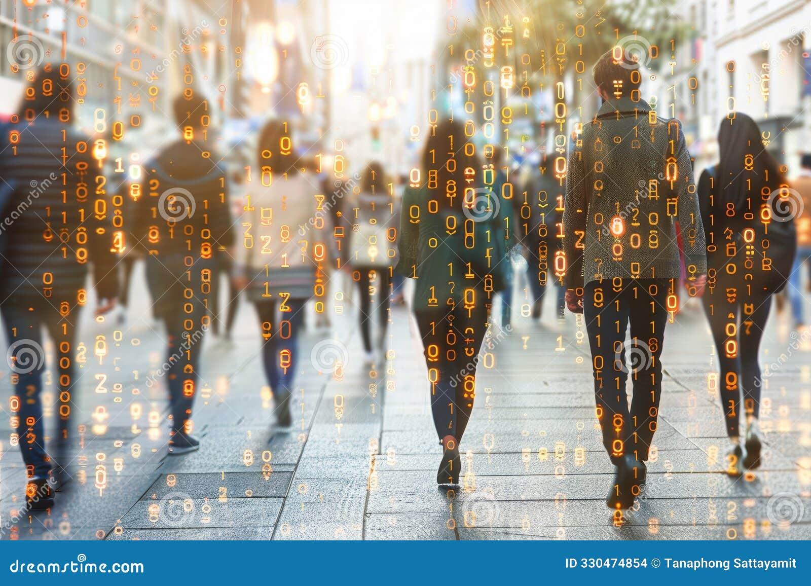 Digitized Crowd of People Networking Concept the Image Symbolizes the ...