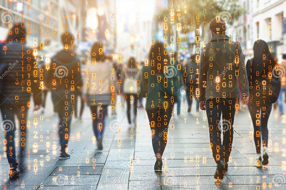 Digitized Crowd of People Networking Concept the Image Symbolizes the ...