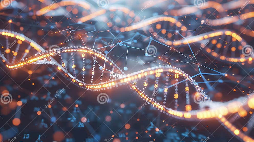 Digitized DNA molecule. stock photo. Image of molecule - 309916390