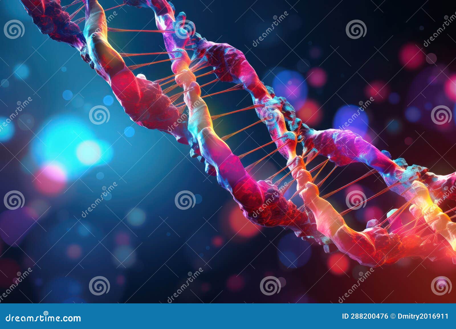 Digitized DNA molecule. stock photo. Image of life, render - 288200476