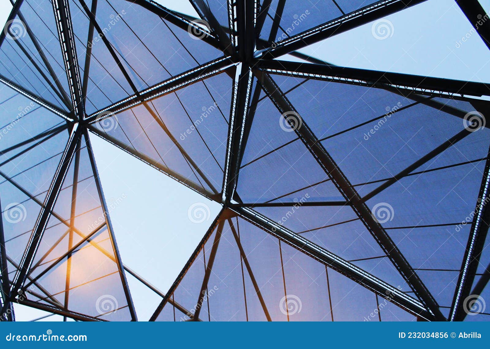 Geometric Design of the Floors and the Mesh Against the Sky Stock Photo ...