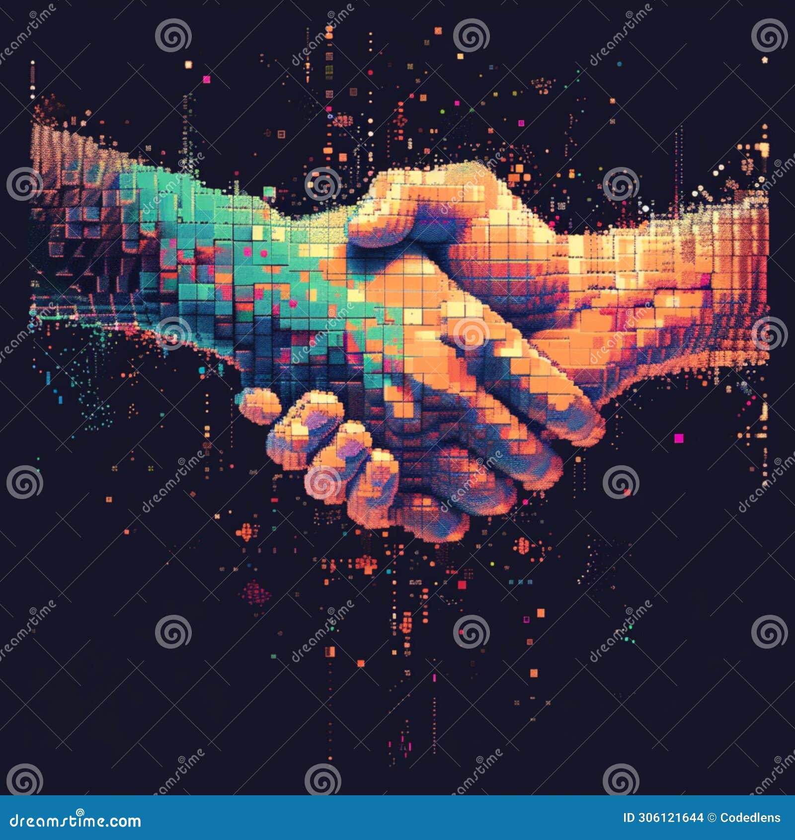 Square Handshake Icon Vector Collage Stock Photography | CartoonDealer ...
