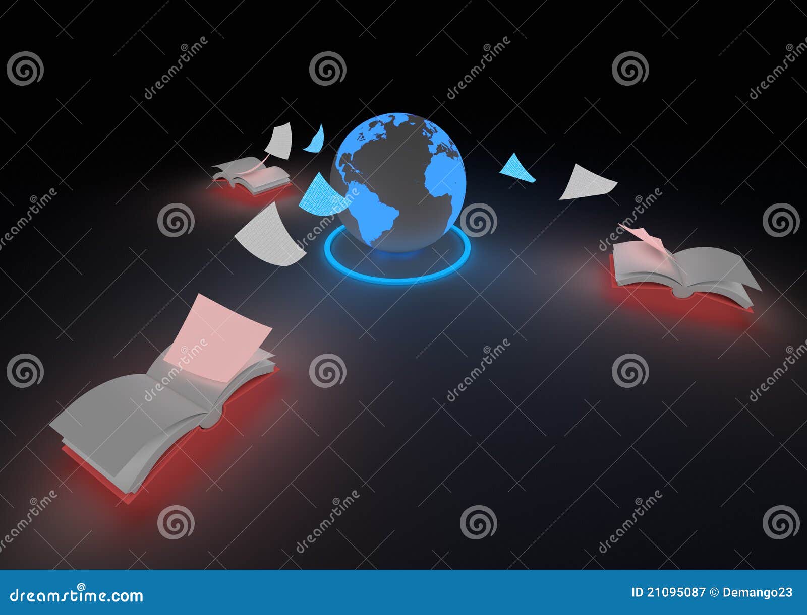 Digitizing book concept stock illustration. Illustration of globe ...