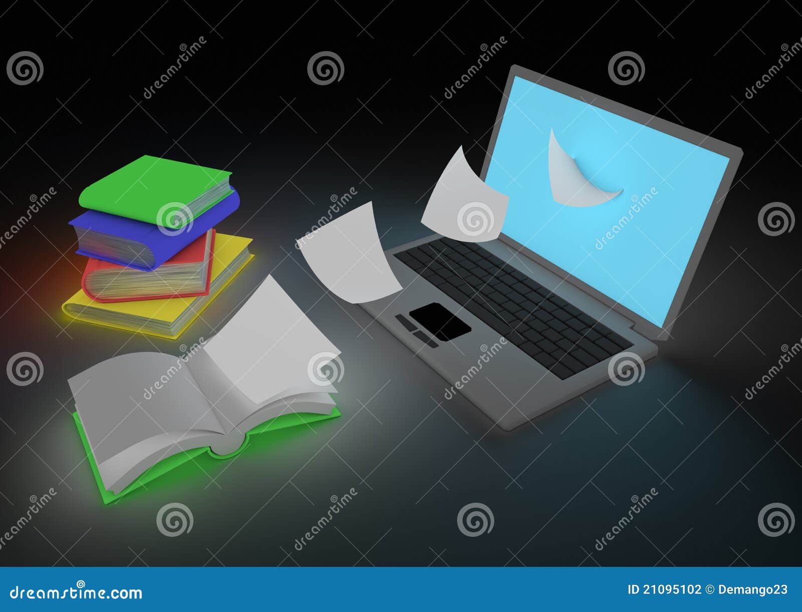 Digitizing book concept stock illustration. Illustration of data - 21095102