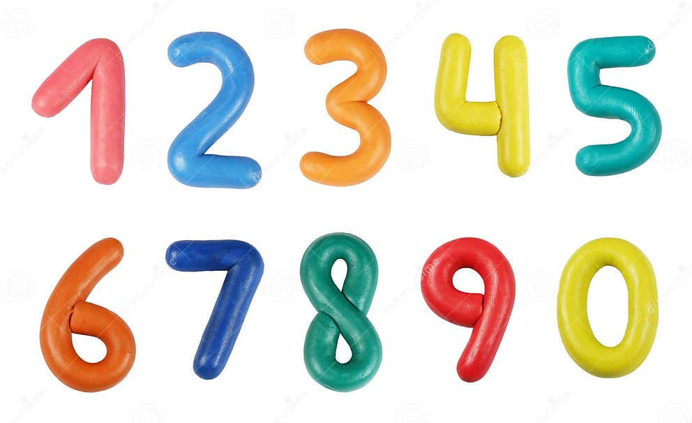 Digits stock image. Image of plasticine, orange, figures - 2020337