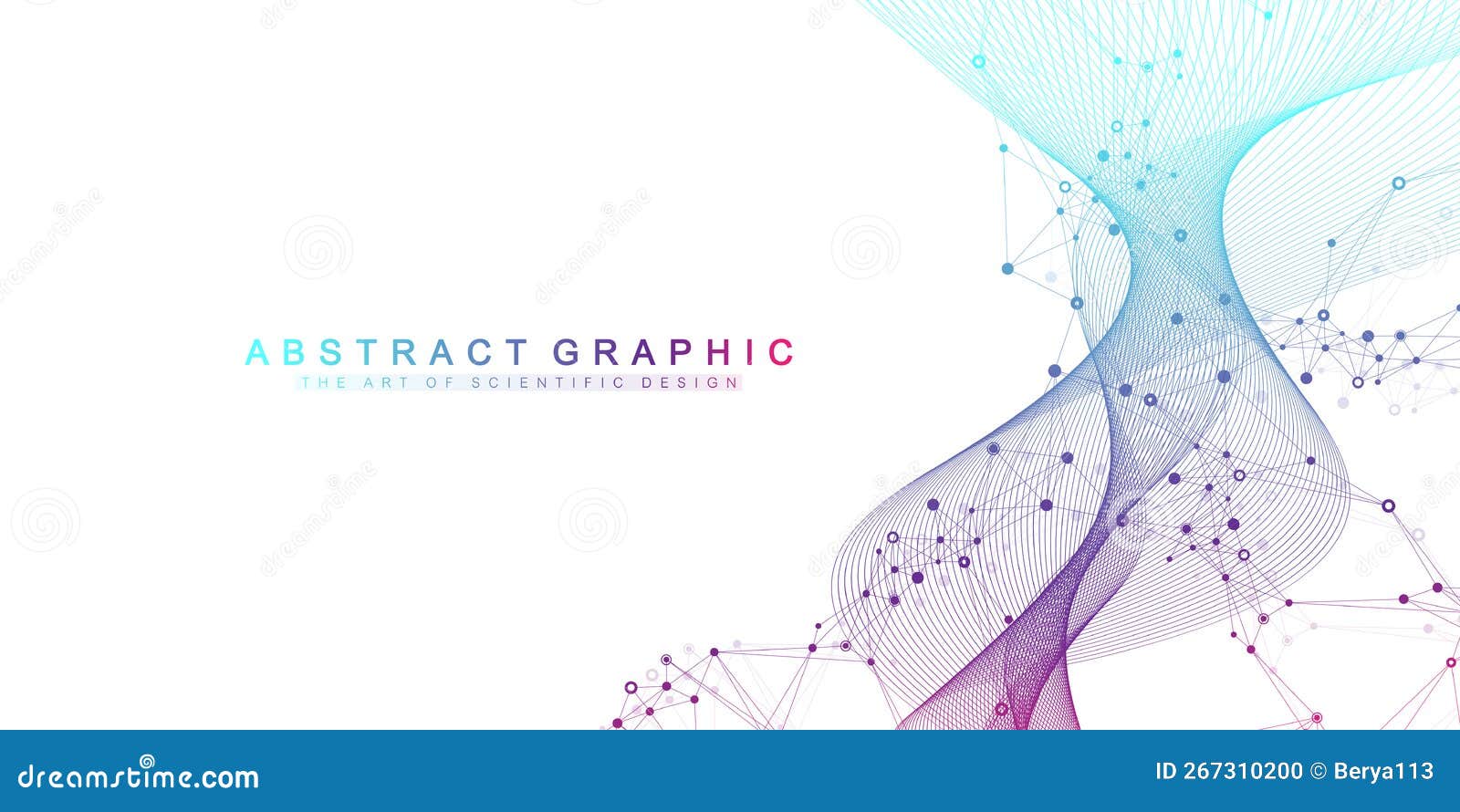 Digits Abstract Background With Connected Line And Dots Wave Flow Digital Neural Networks