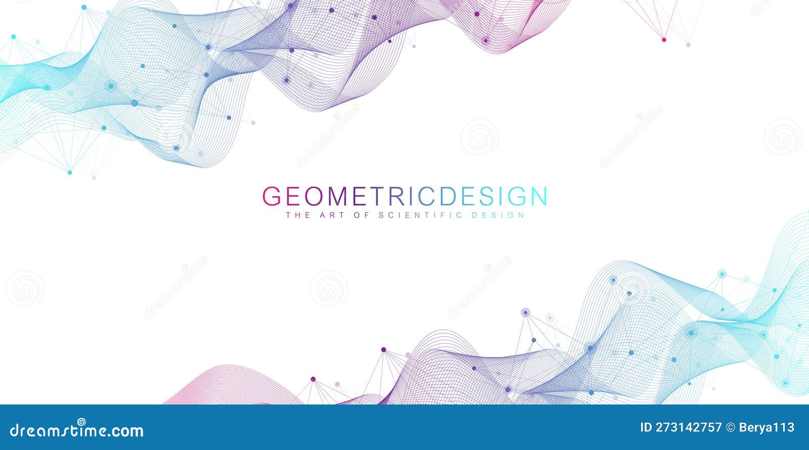 Digits Abstract Background With Connected Line And Dots Wave Flow Digital Neural Networks