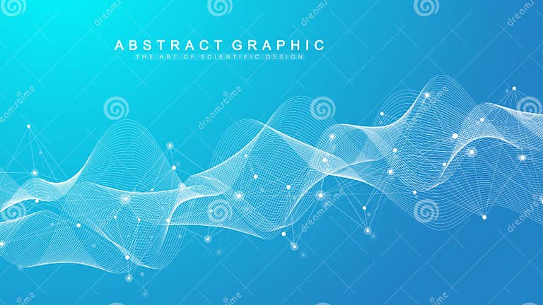 Digits Abstract Background With Connected Line And Dots Web Cover Digital Neural Networks