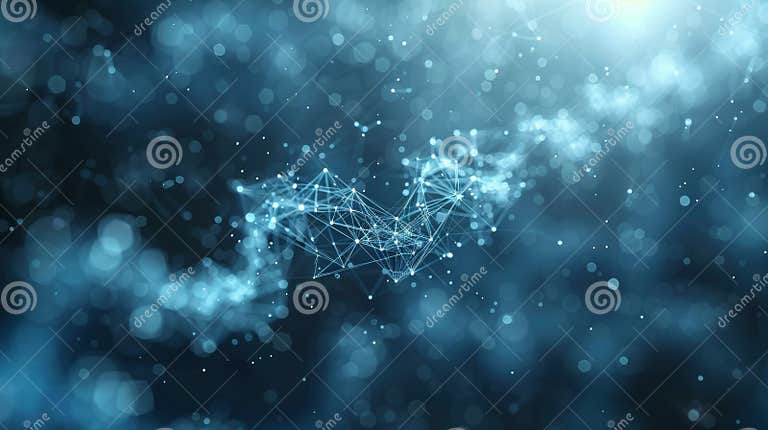 Digits Abstract Background with Connected Lines and Dots Wave Flow Digital Neural Networks Stock ...