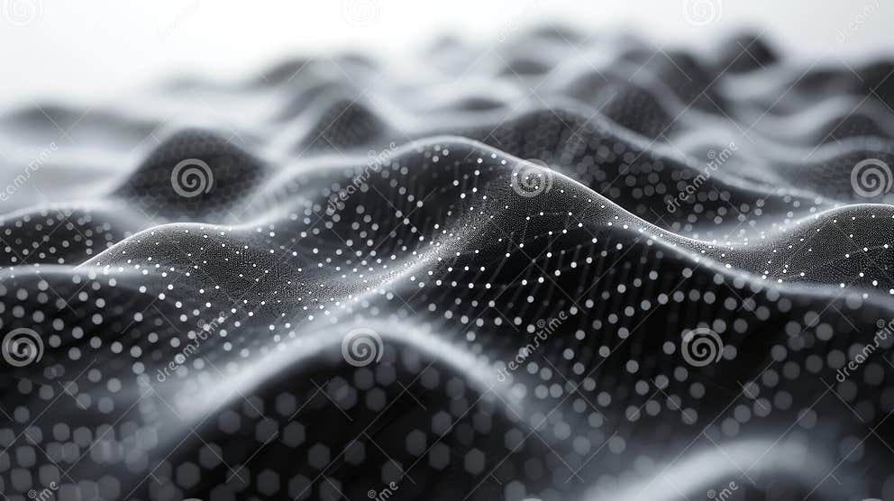 Digits Abstract Background with Connected Lines and Dots Wave Flow Digital Neural Networks Stock ...