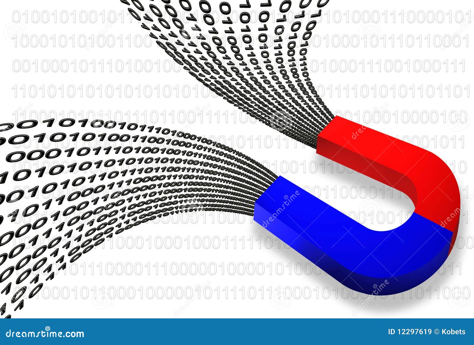 Digits attached to magnet stock illustration. Illustration of ...