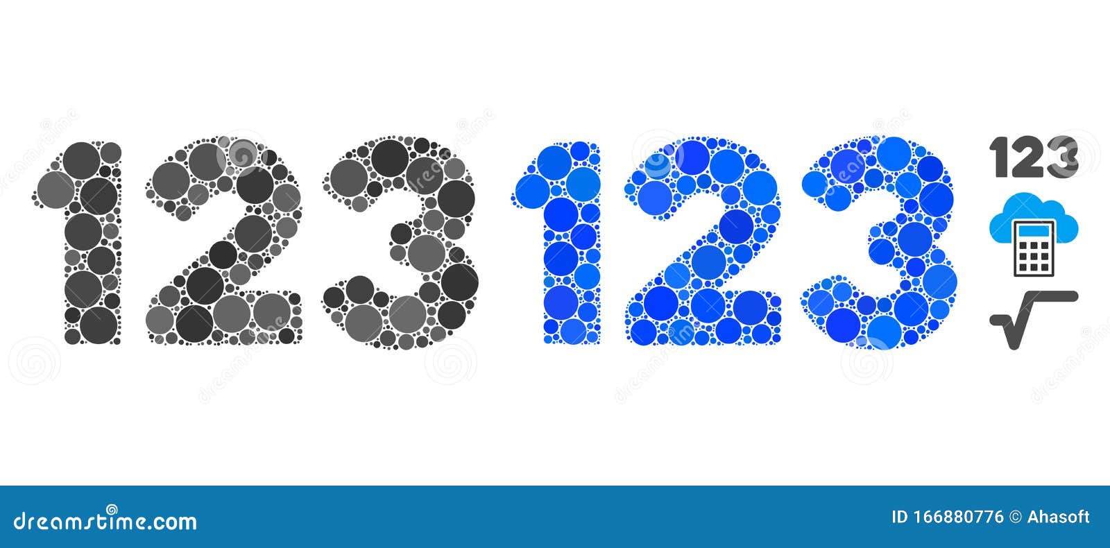 Digits Composition Icon of Round Dots Stock Vector - Illustration of ...